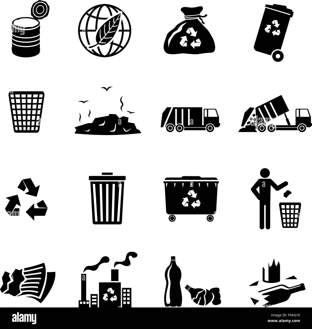 Green garbage truck waste Black and White Stock Photos & Images - Alamy