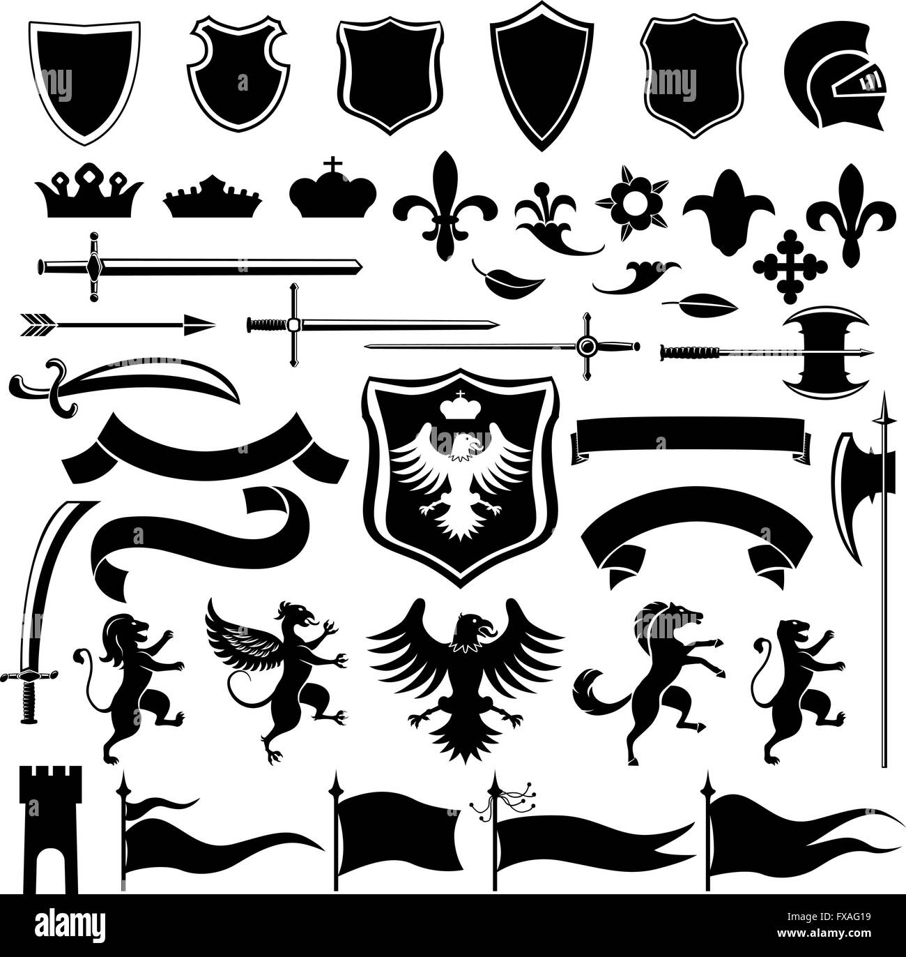 Eagle crest arrow Black and White Stock Photos & Images - Alamy