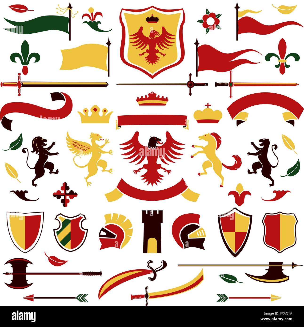 Heraldic set colored Stock Vector Image & Art - Alamy