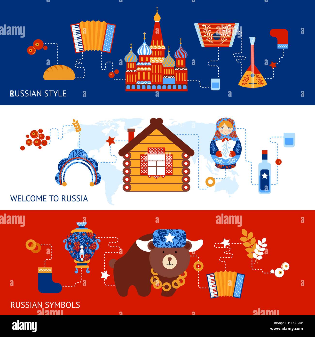 Russia travel banner set Stock Vector Image & Art - Alamy