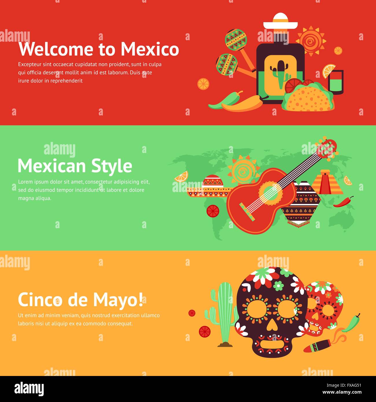 Mexico banner set Stock Vector Image & Art - Alamy