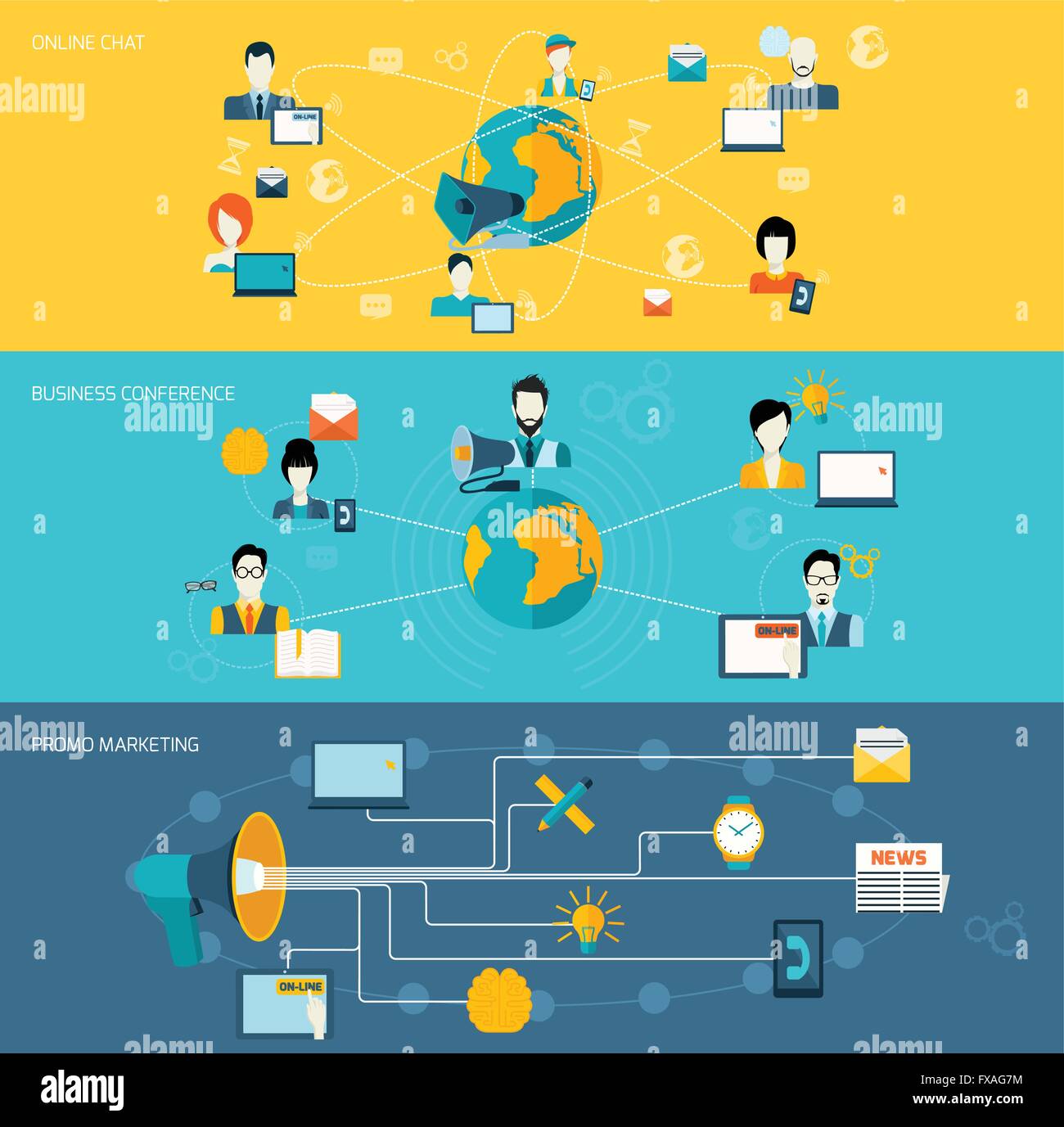 Communication banner set Stock Vector Image & Art - Alamy