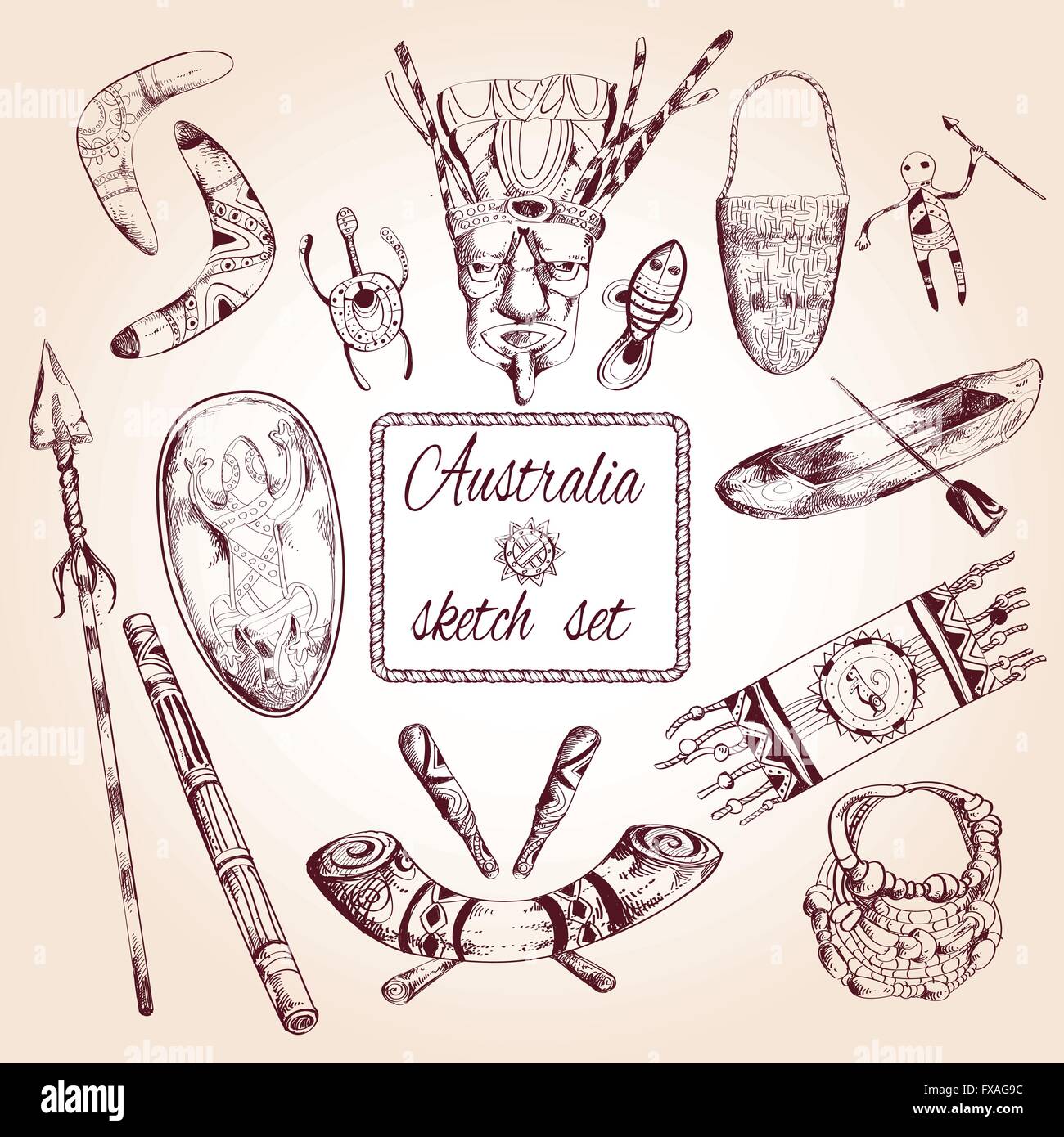 Australia sketch set Stock Vector Image & Art - Alamy