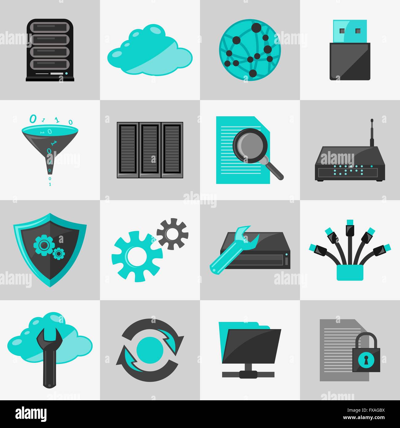 Collection server database icons Stock Vector Images - Alamy