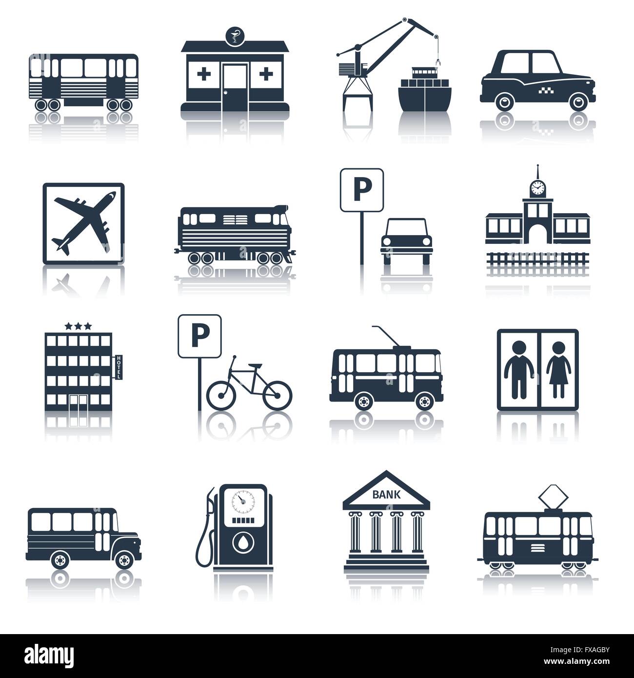 City infrastructure icons black Stock Vector Image & Art - Alamy