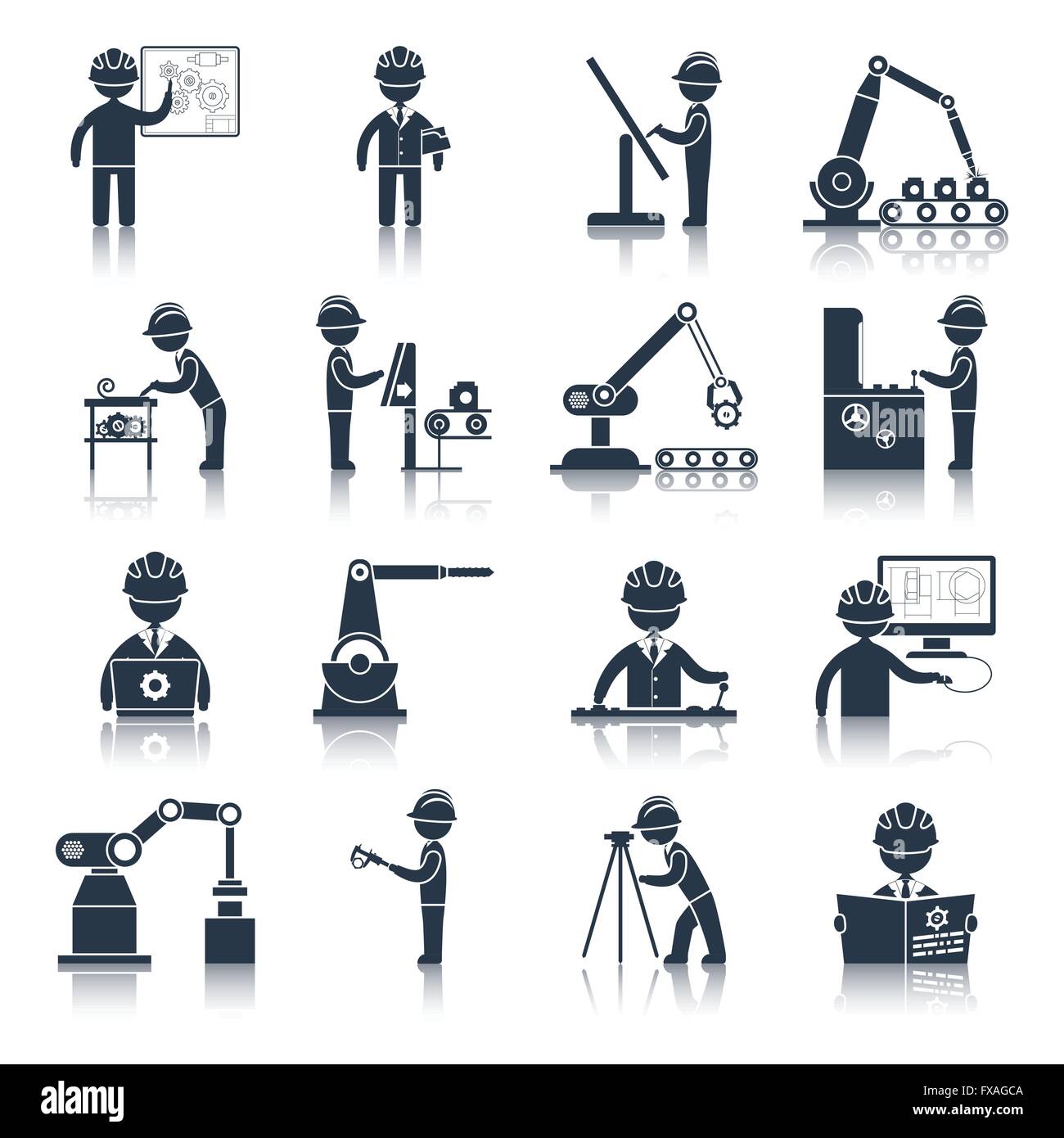 Engineering icons black Stock Vector Image & Art - Alamy