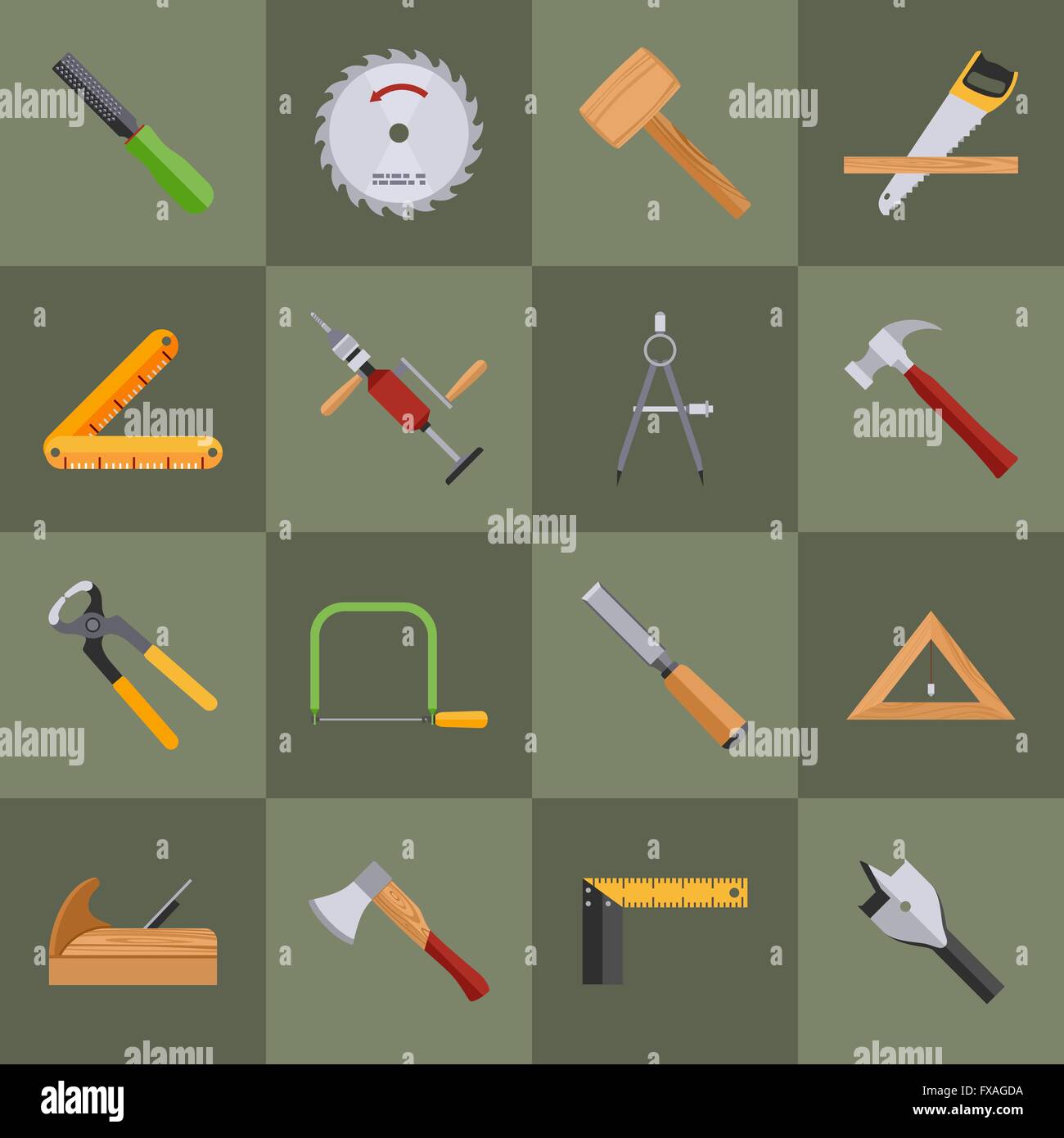 Carpentry tools icons Stock Vector Image & Art - Alamy