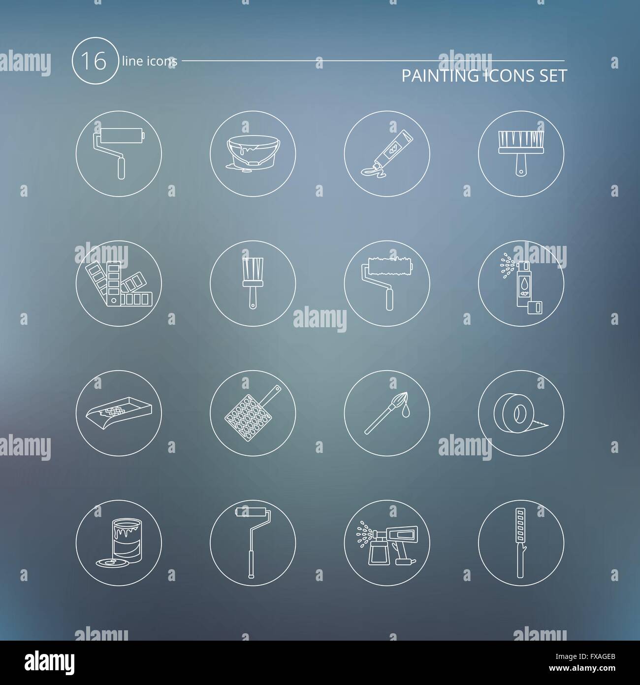 Painting icons outline Stock Vector Image & Art - Alamy