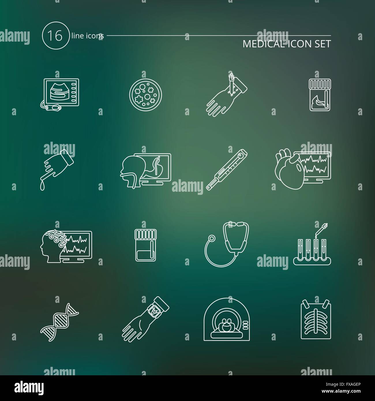Medical tests icons outline Stock Vector Image & Art - Alamy