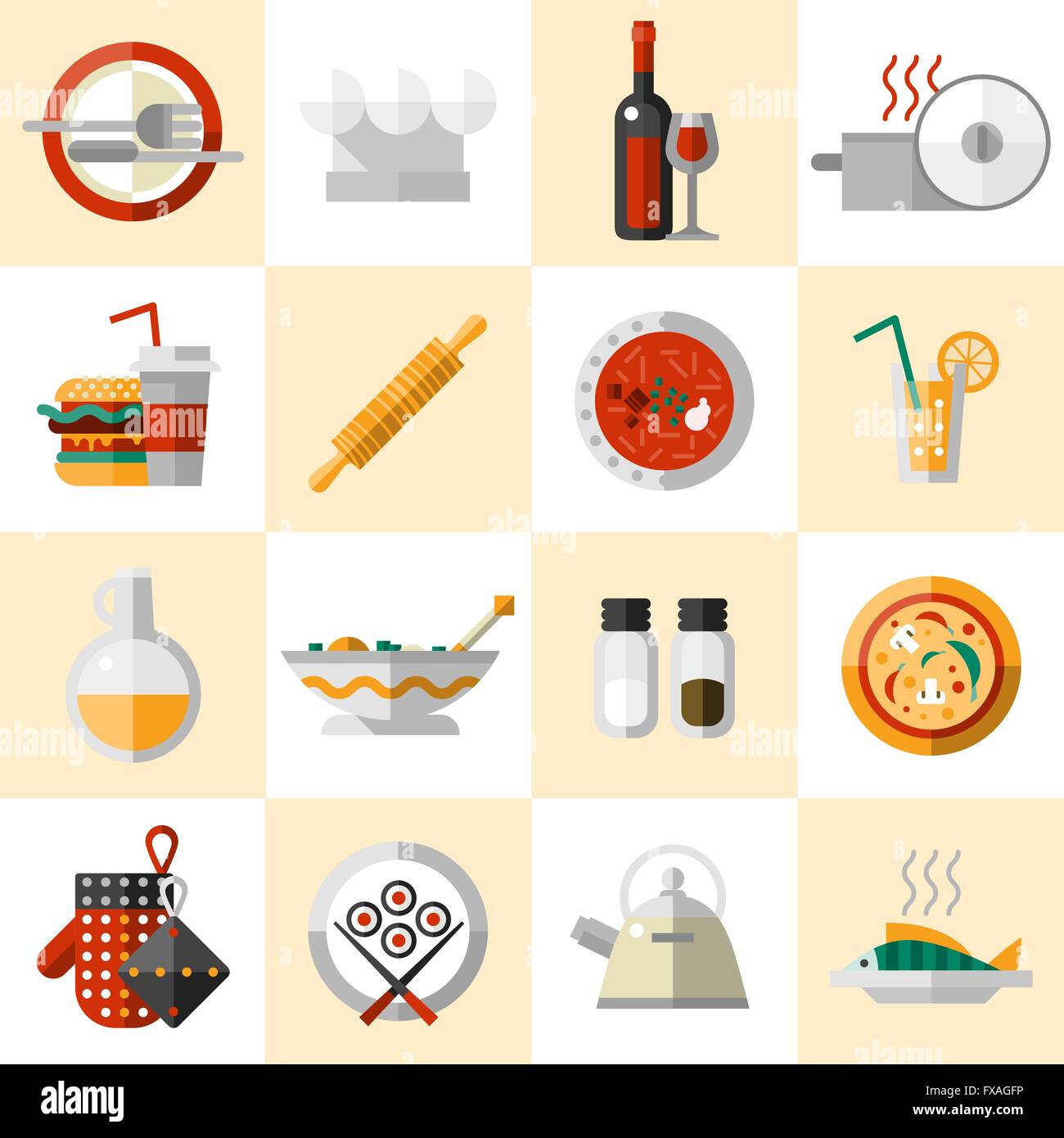 Cooking Food Icons Set Stock Vector Image & Art - Alamy