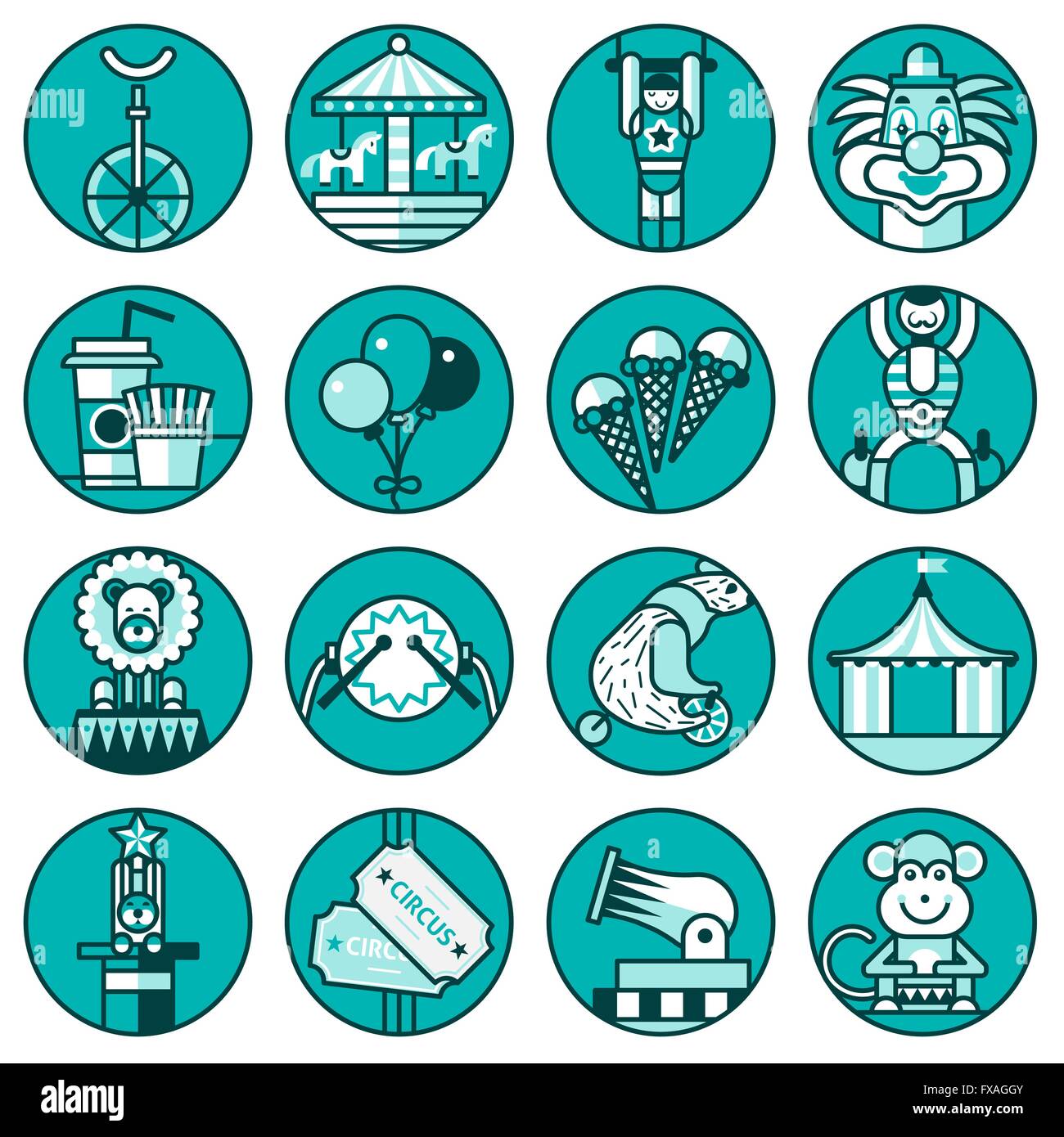 Circus icons set line Stock Vector Image & Art - Alamy