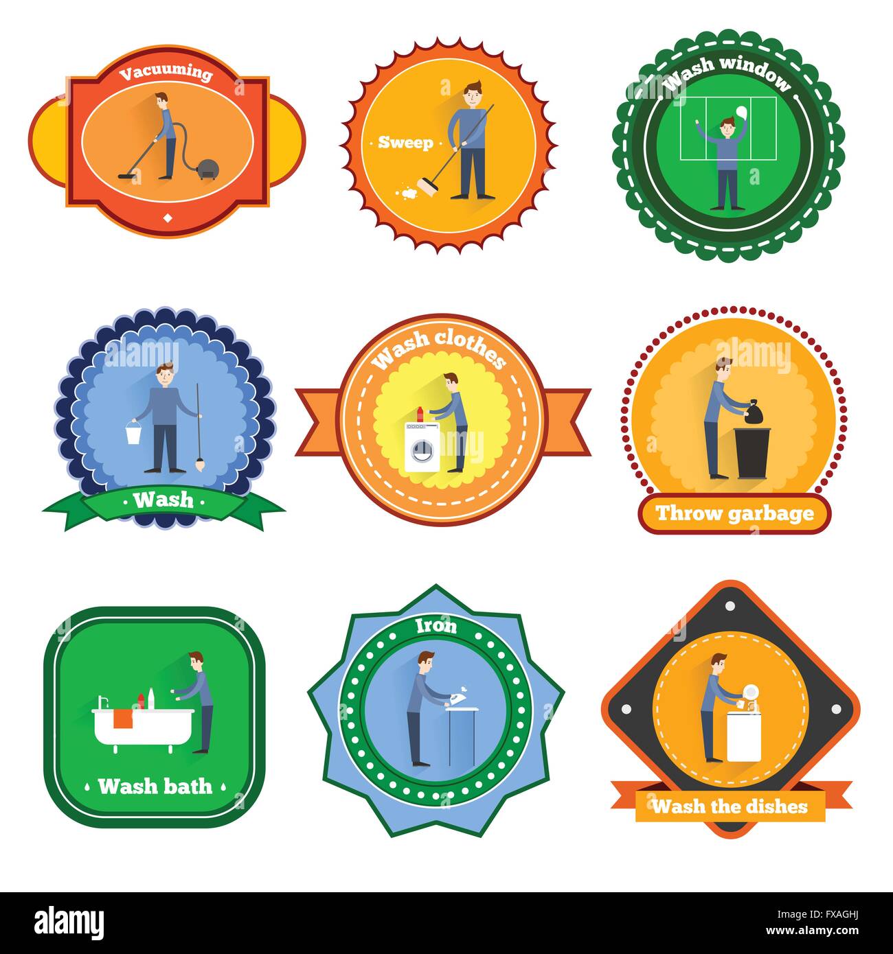 Cleaning label set Stock Vector Image & Art - Alamy