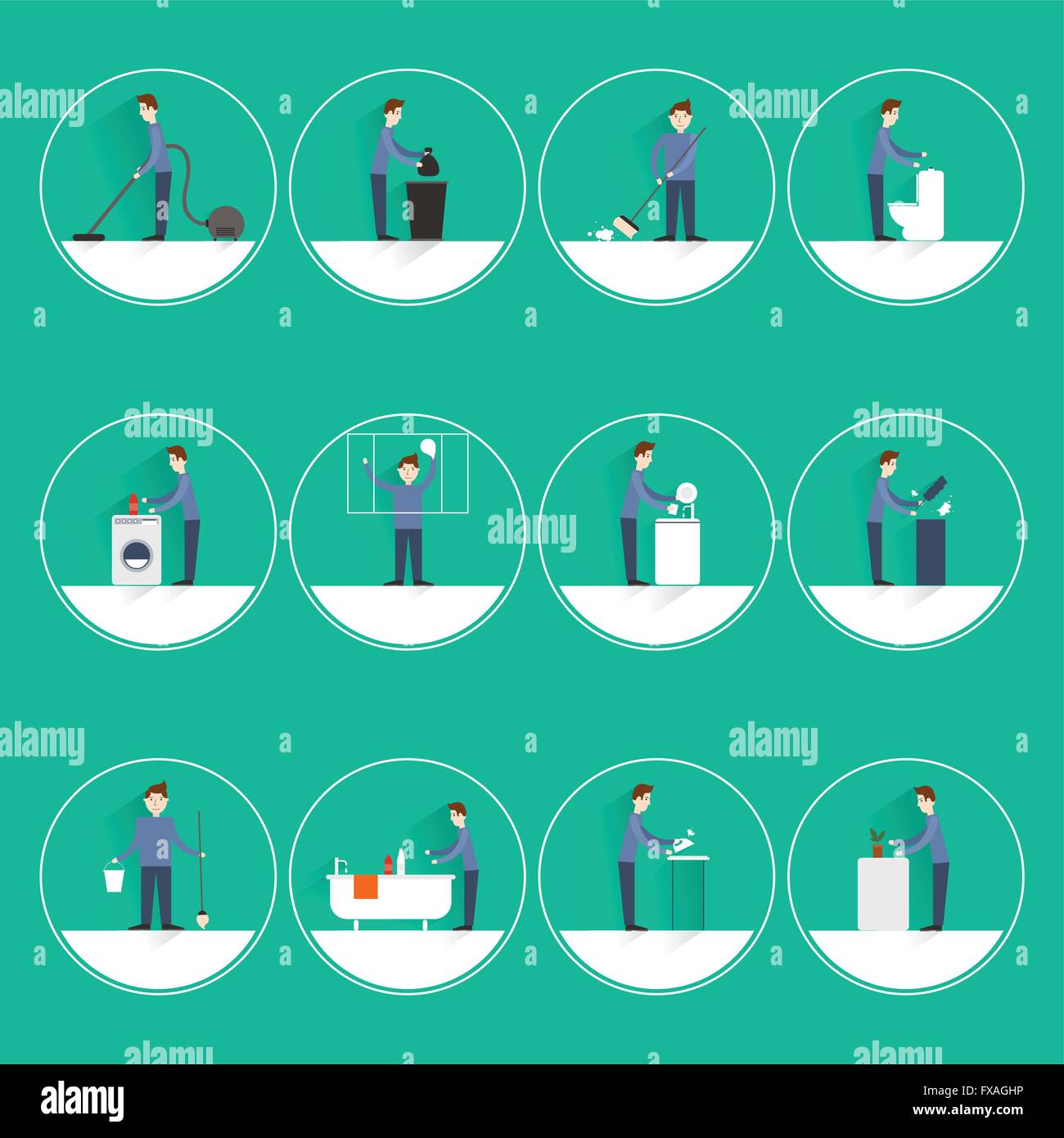 Cleaning people flat Stock Vector Image & Art - Alamy
