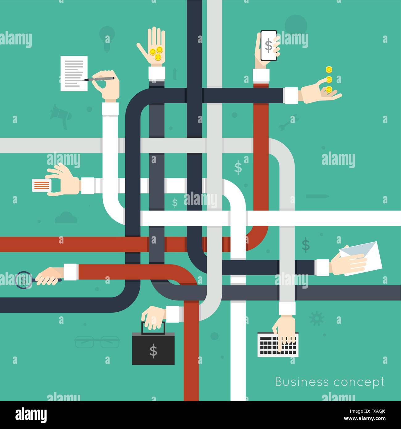 Wrench in hand line Stock Vector Images - Alamy