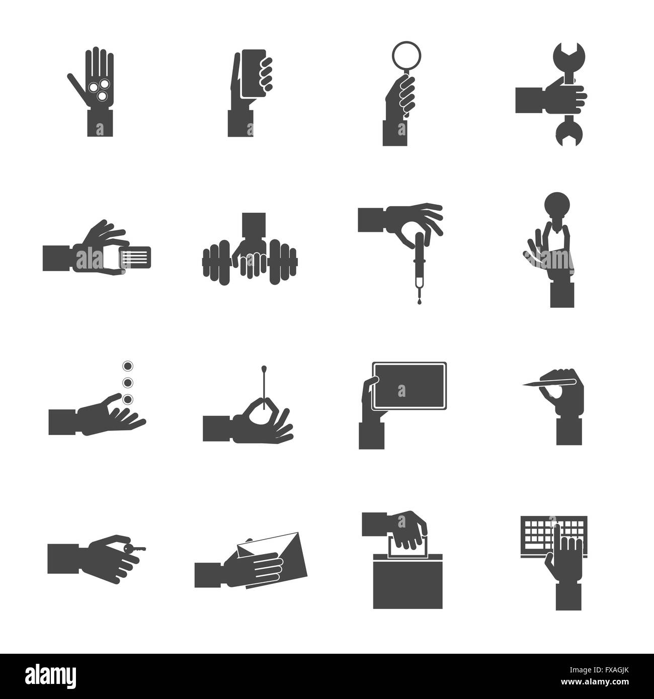 Hand holding objects black set Stock Vector Image & Art - Alamy