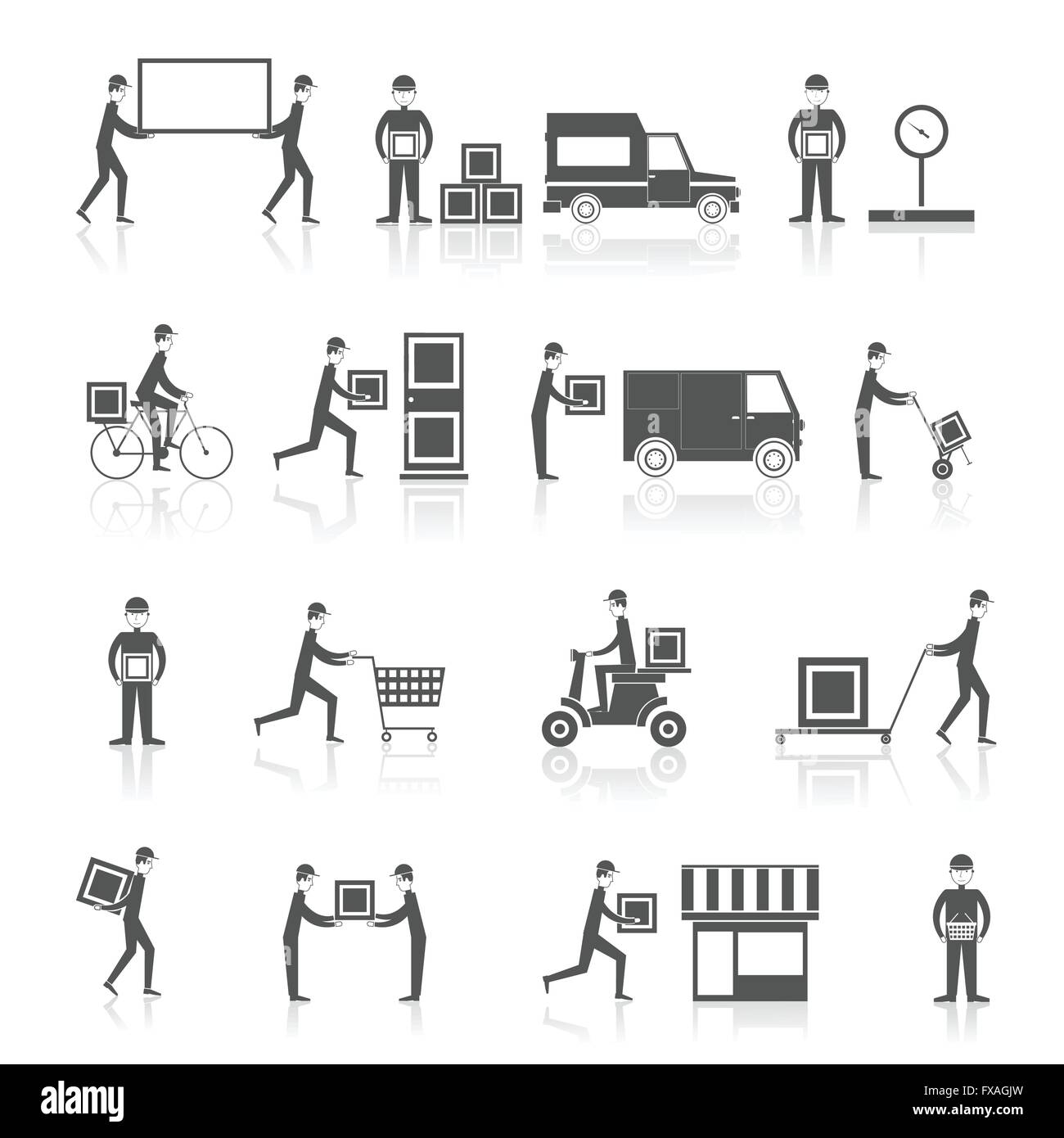 Delivery icons black set Stock Vector Image & Art - Alamy