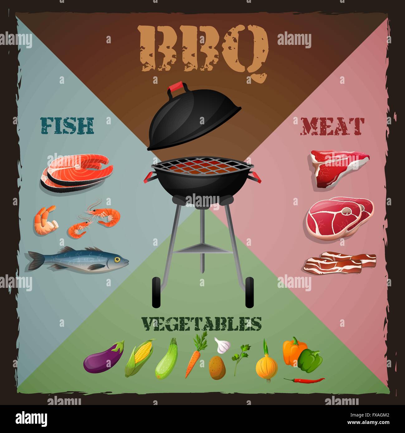 Bbq menu poster Stock Vector Image & Art - Alamy