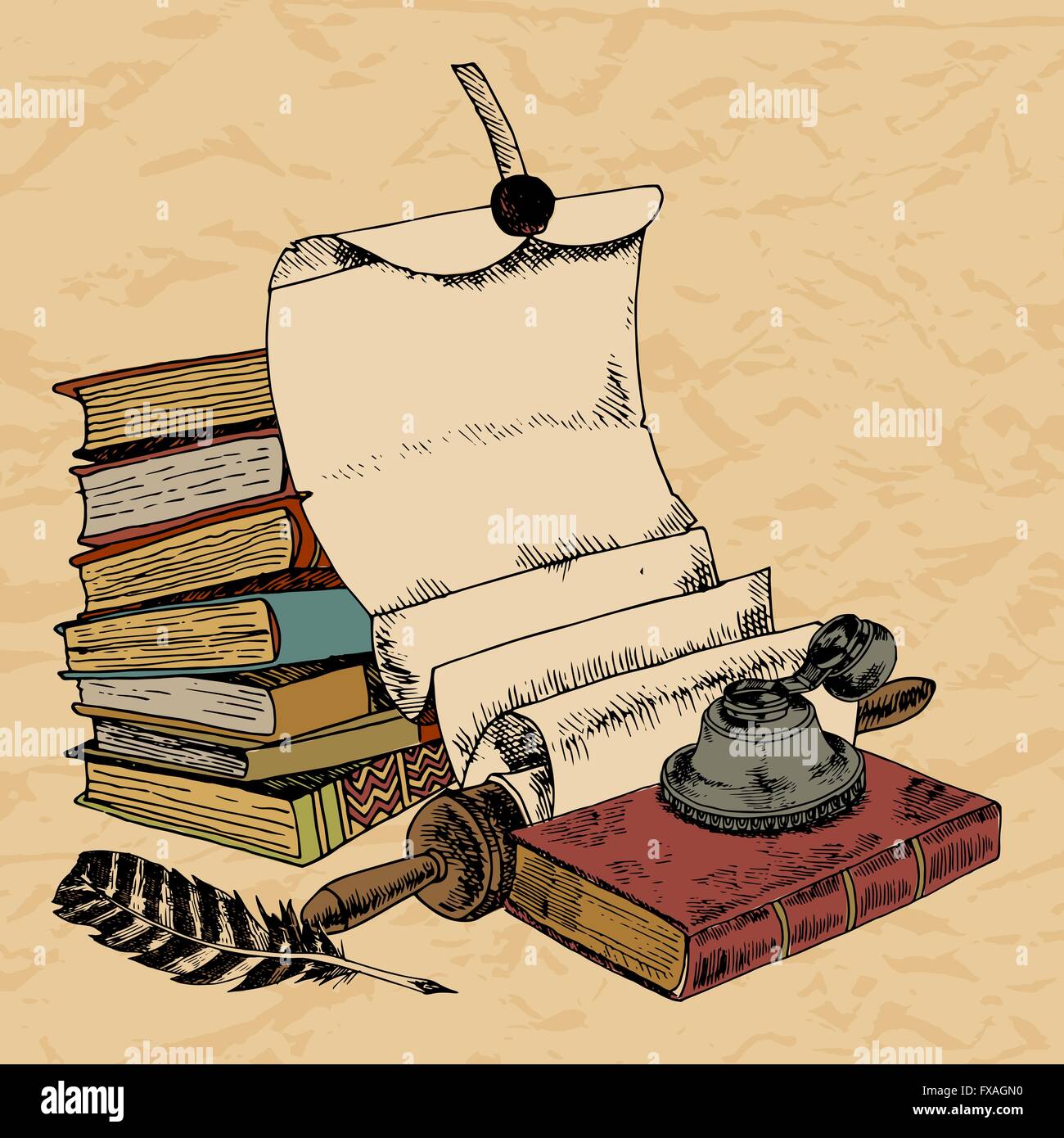 Scroll reading Stock Vector Images - Alamy