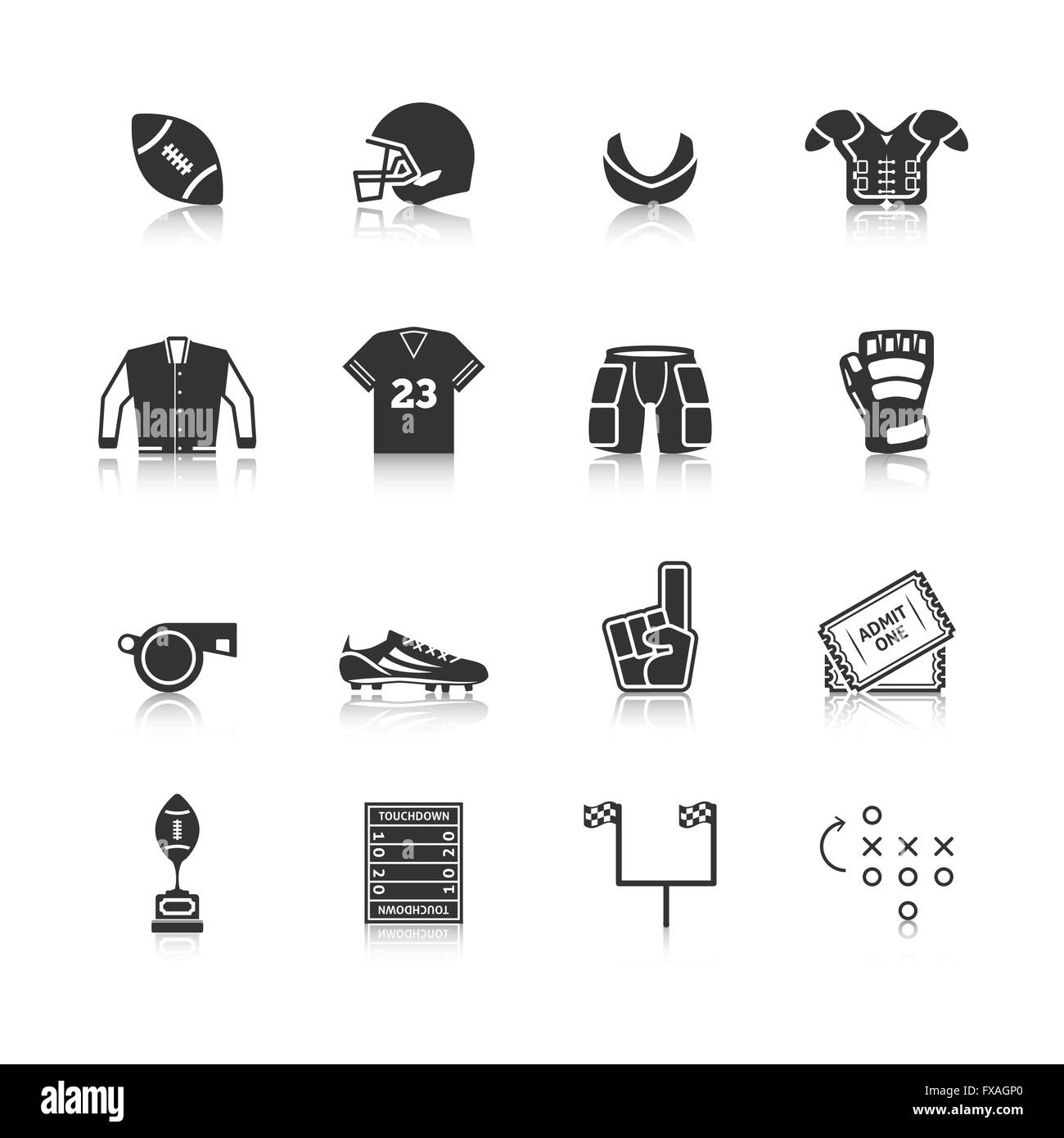 Rugby Icons Set Stock Vector Image & Art - Alamy