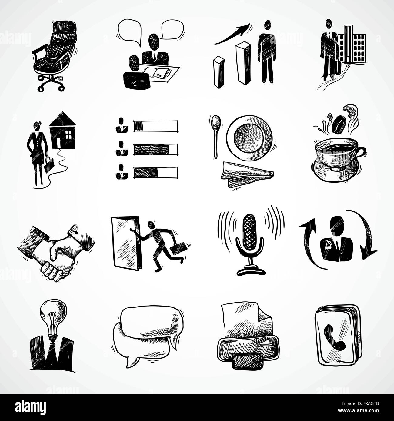 Office sketch icons set Stock Vector Image & Art - Alamy