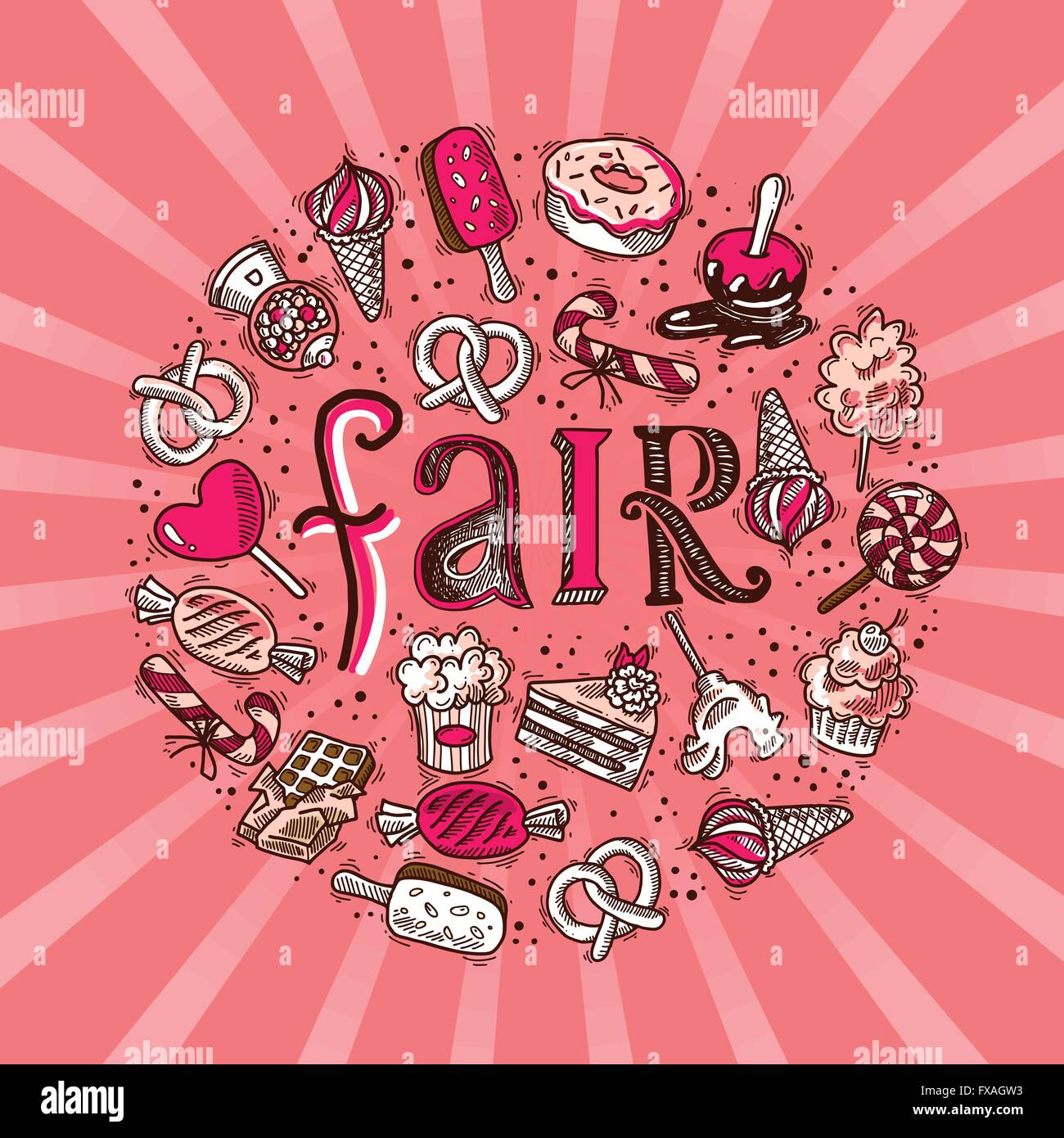 Sweets circle fair concept Stock Vector Image & Art - Alamy
