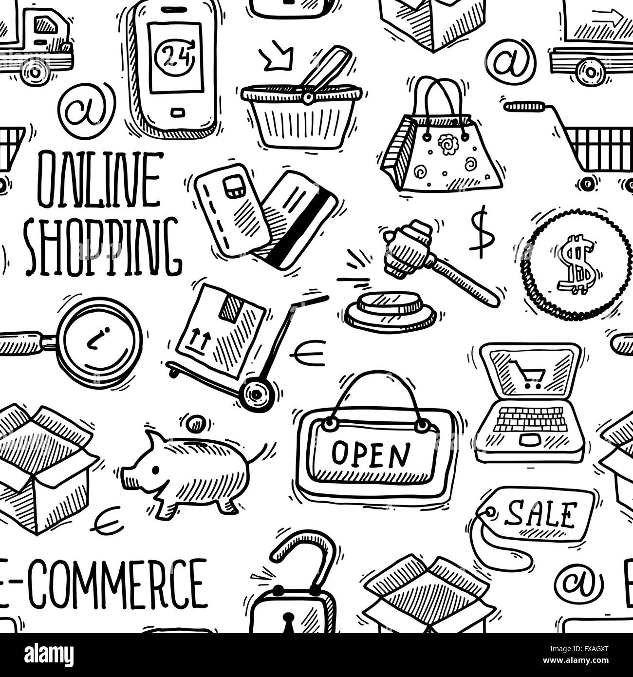 Online shopping pattern Stock Vector Image & Art - Alamy