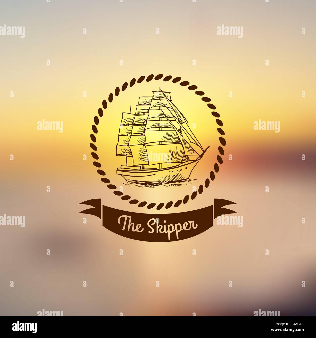 Ship emblem on light background Stock Vector Image & Art - Alamy