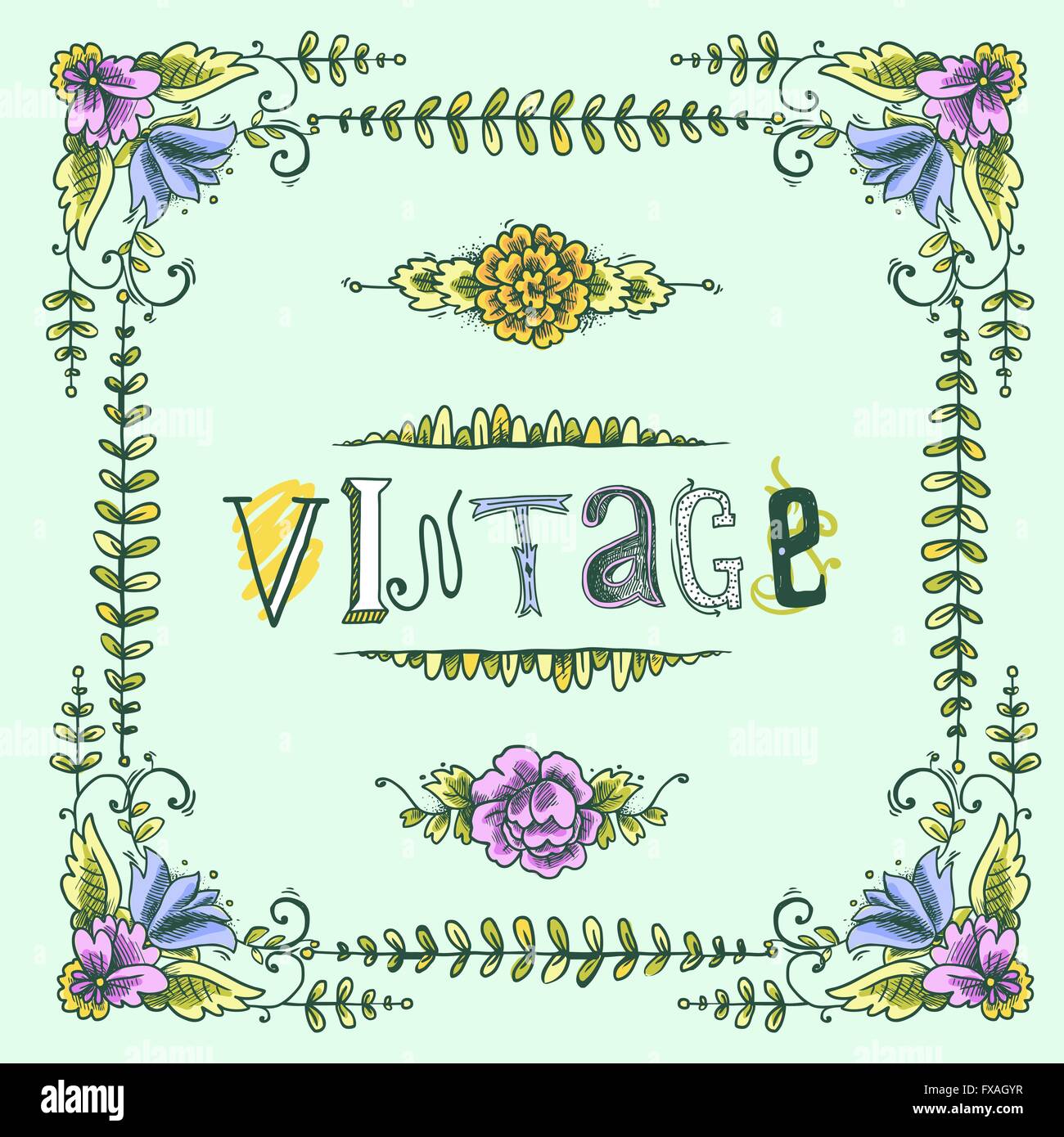 Vintage colored frame Stock Vector Image & Art - Alamy