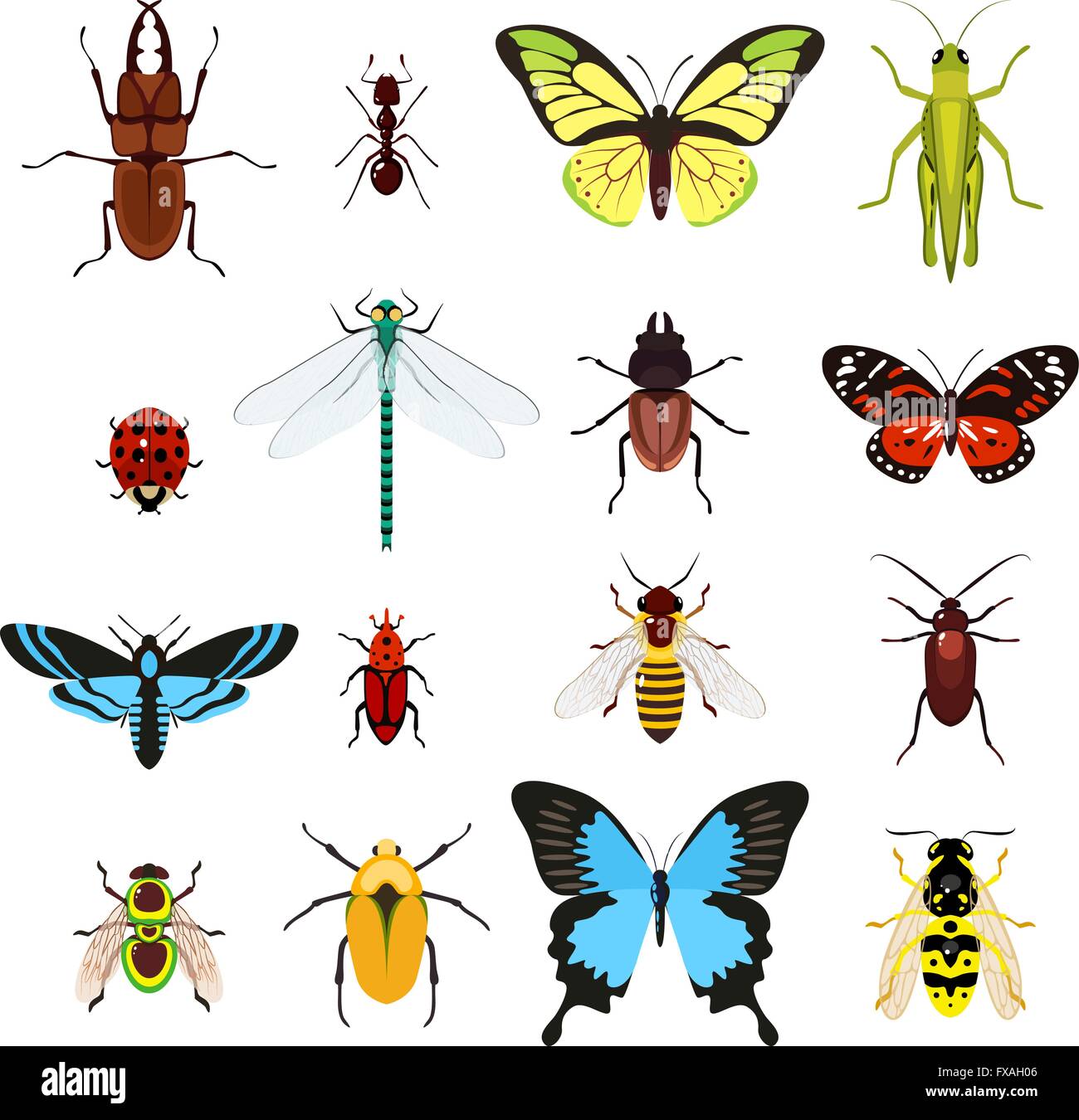Beetle bug set icons Stock Vector Images - Alamy