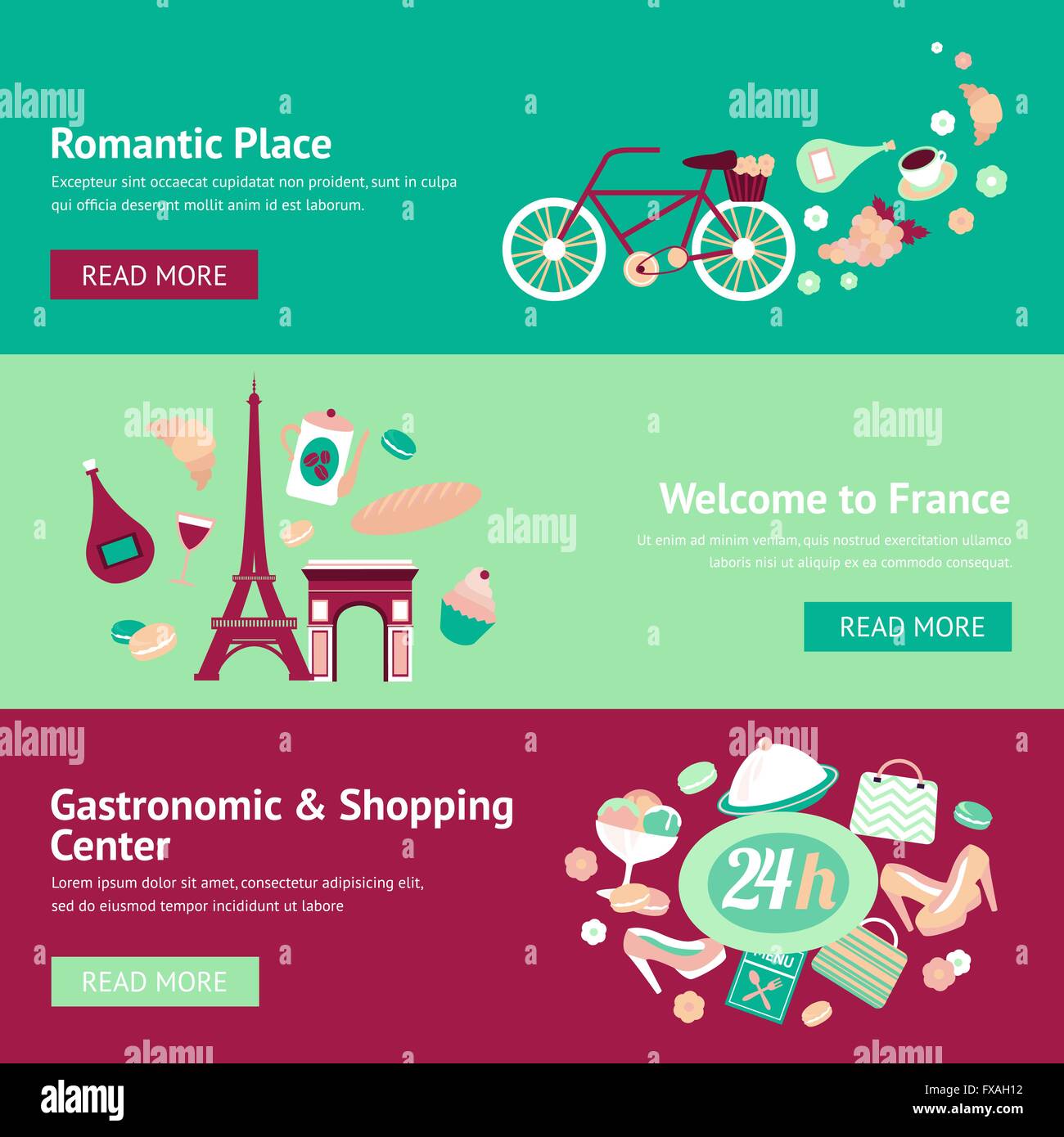 France banner set Stock Vector Image & Art - Alamy