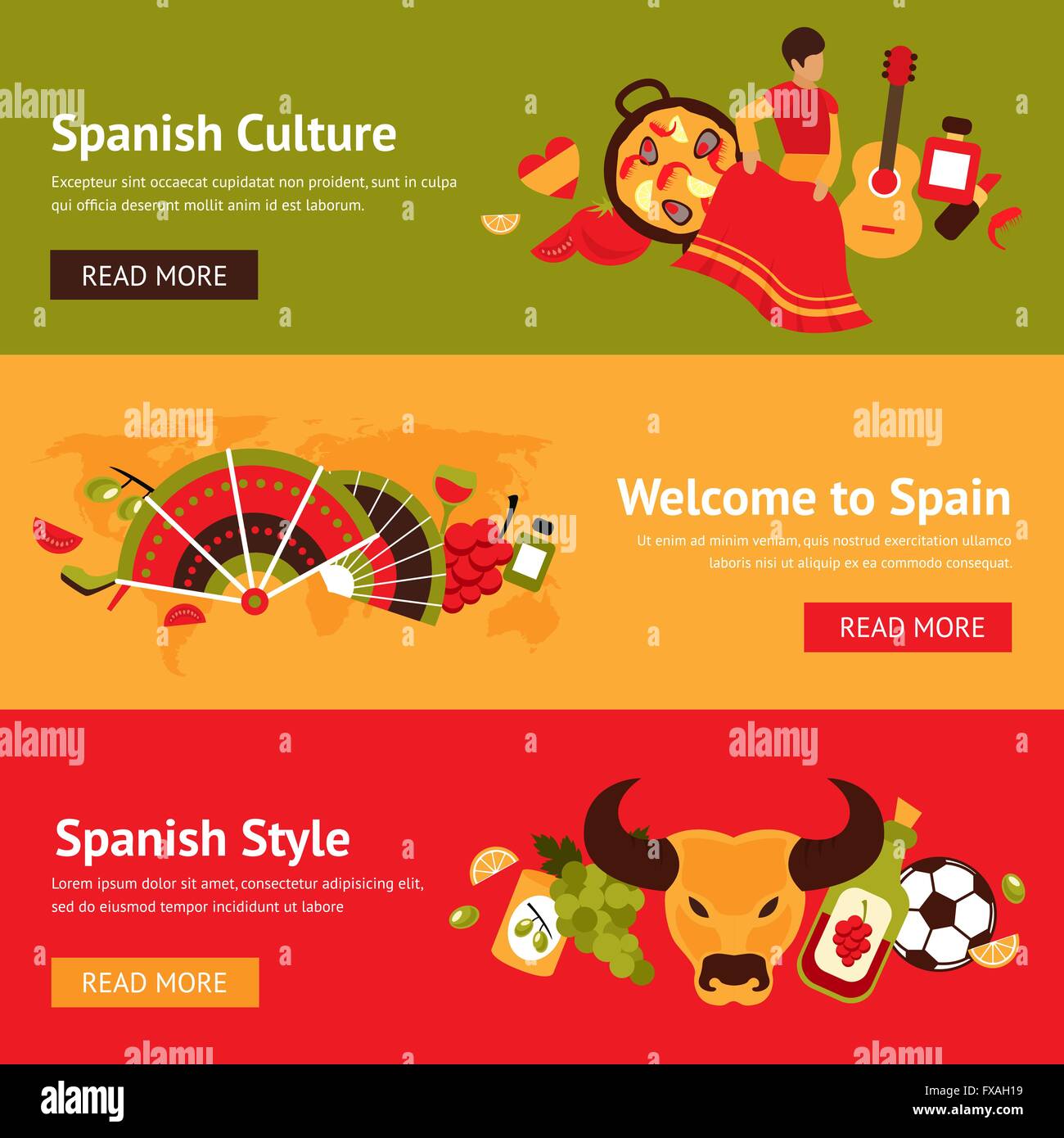 Spain banner set Stock Vector Image & Art - Alamy