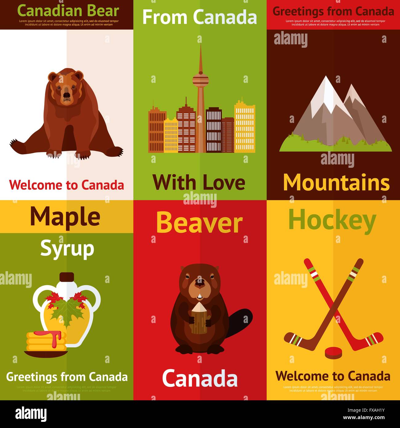 Canada mini poster set Stock Vector Image & Art - Alamy