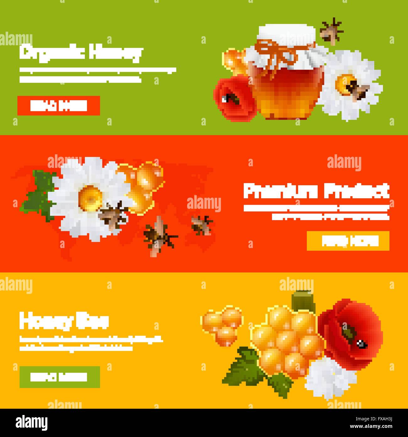 Honey banner set Stock Vector Image & Art - Alamy