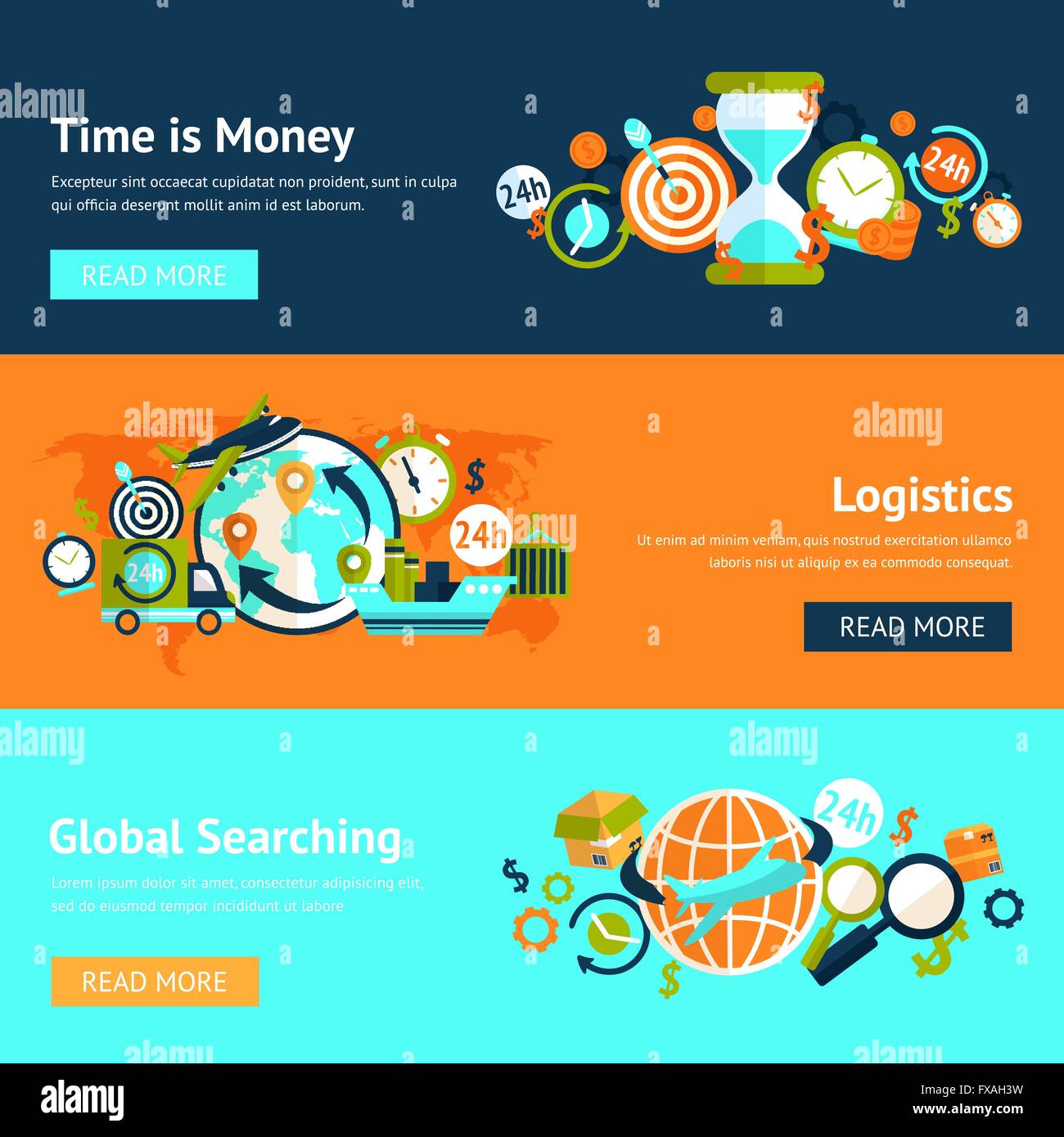 Supply chain banner Stock Vector Images - Alamy