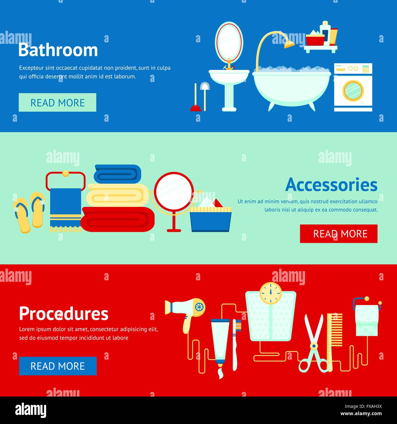 Bathroom banner set Stock Vector Image & Art - Alamy