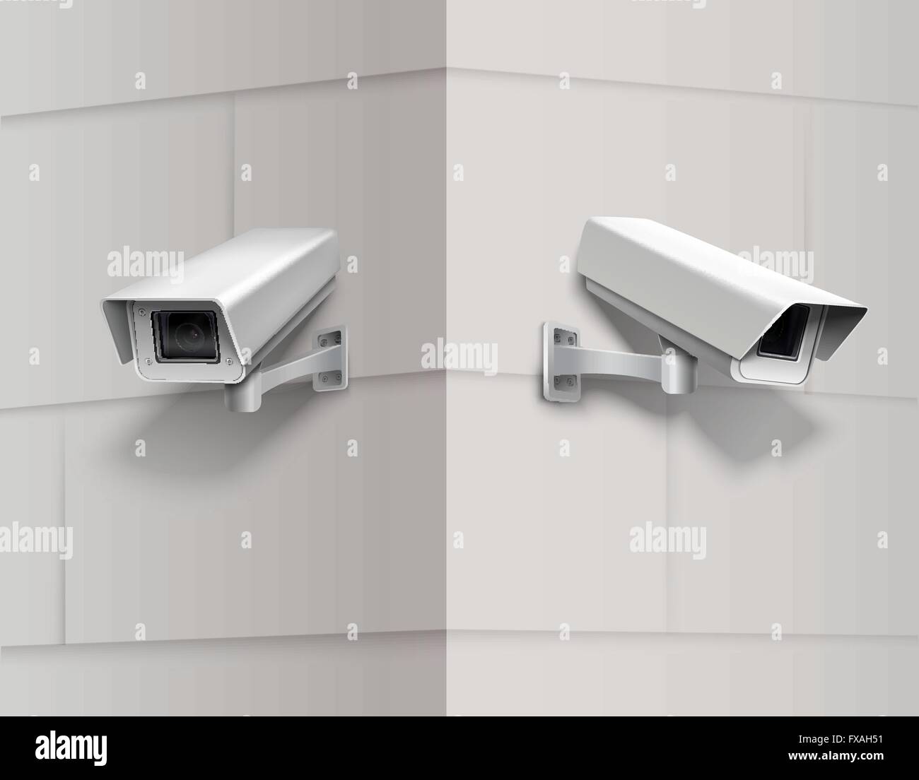 Surveillance cameras on wall Stock Vector Image & Art - Alamy