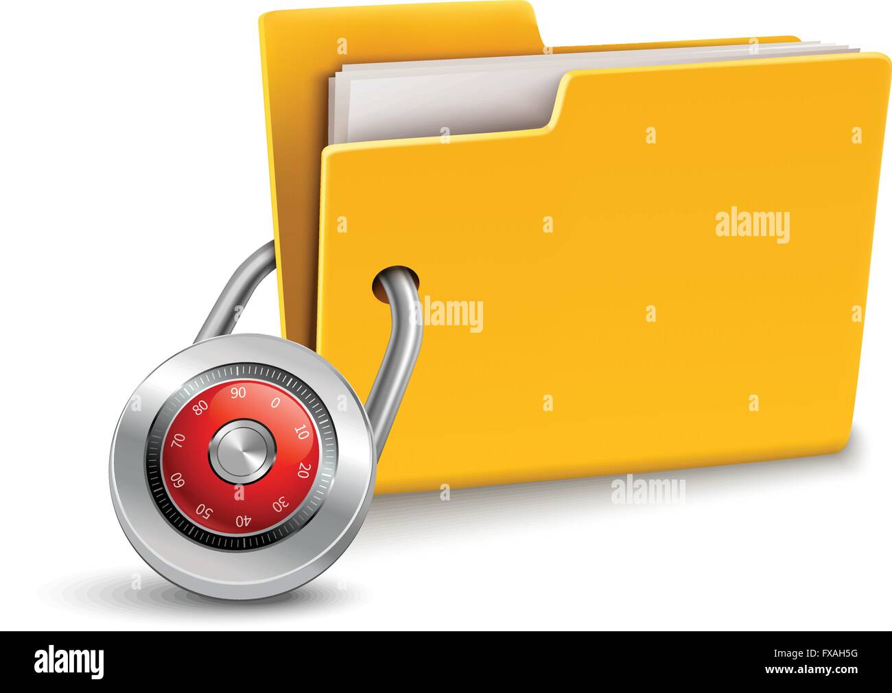 Folder with lock Stock Vector Image & Art - Alamy