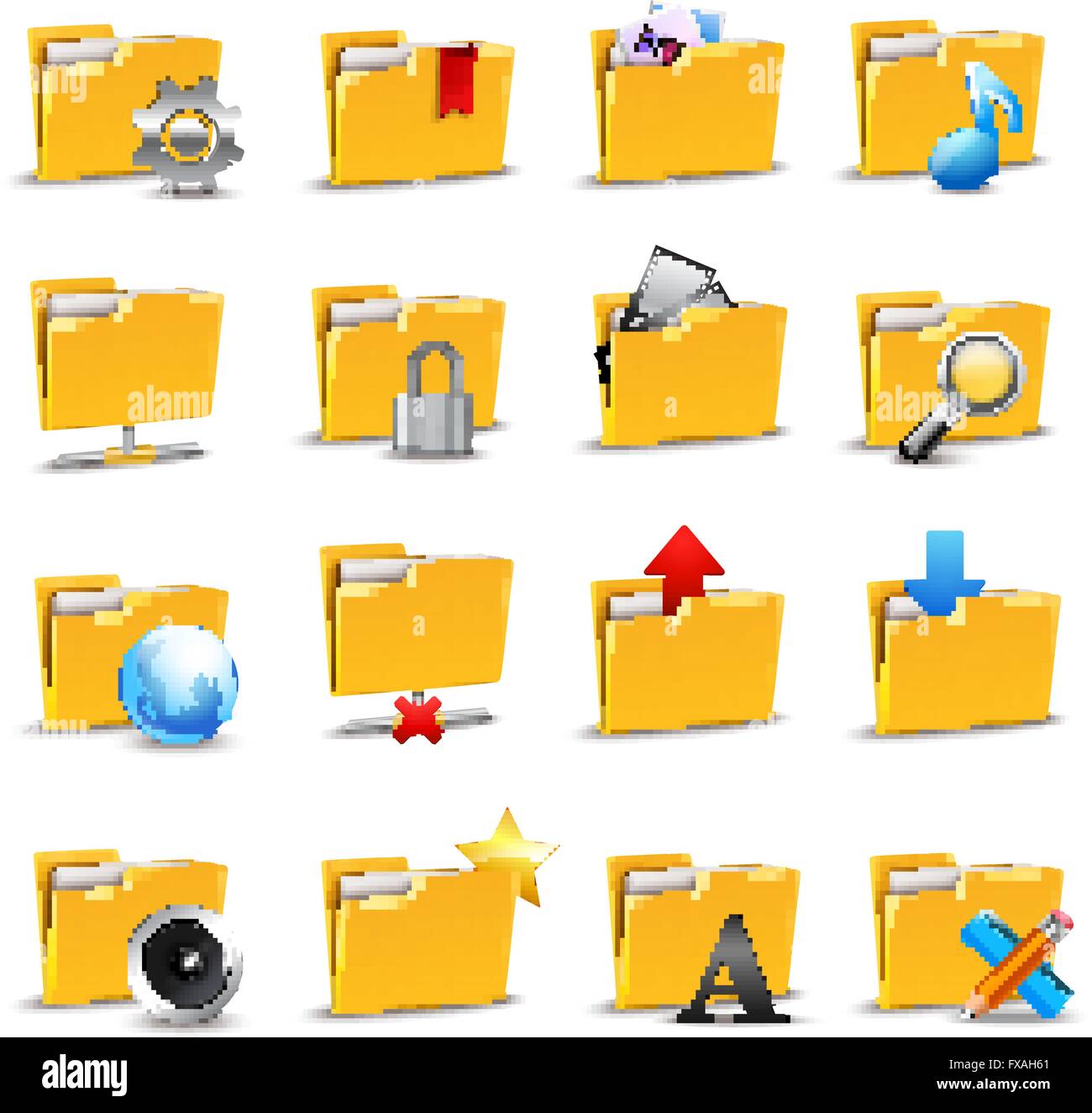 Folders icons set Stock Vector Image & Art - Alamy