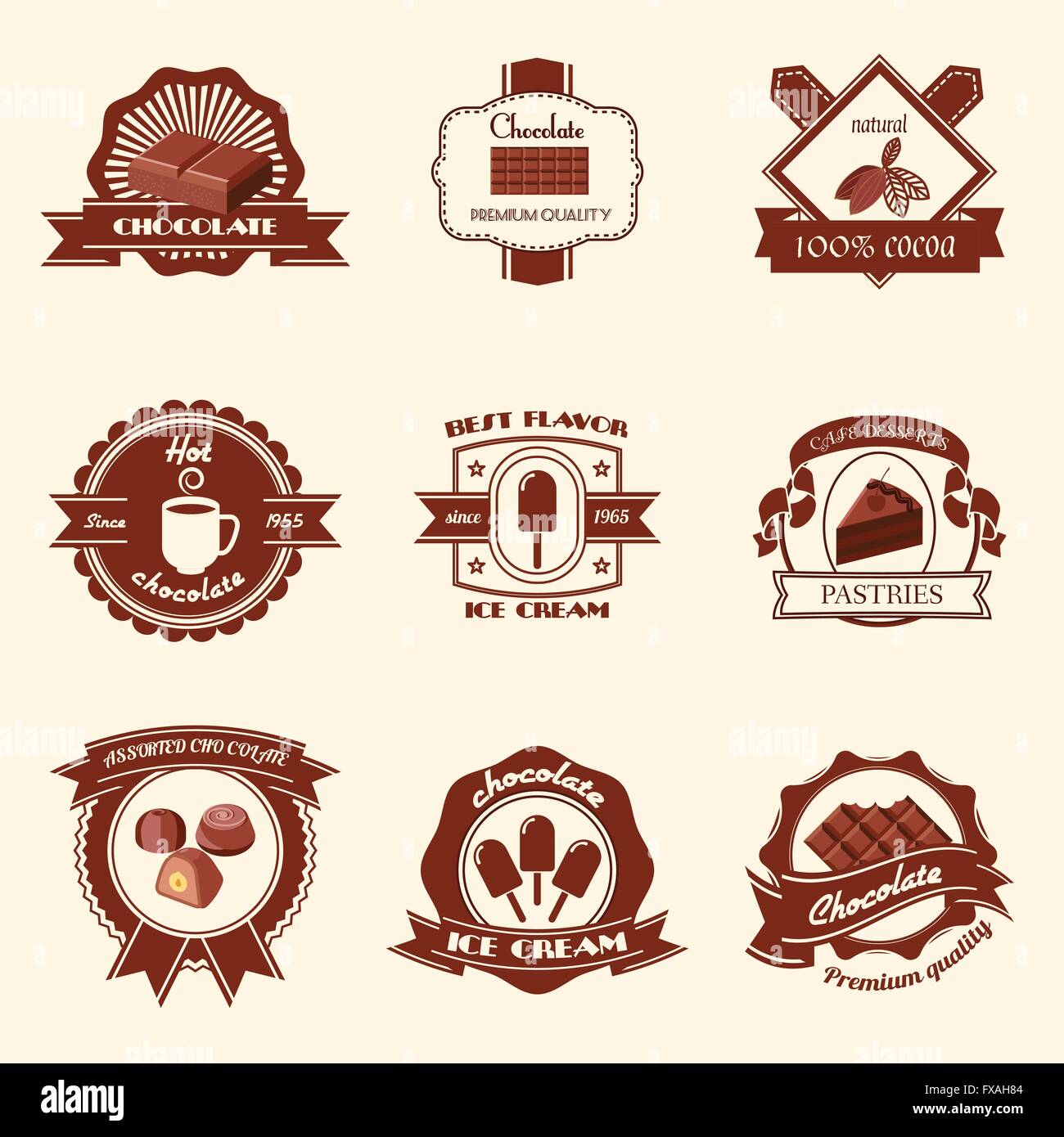 Chocolate labels set Stock Vector Image & Art - Alamy