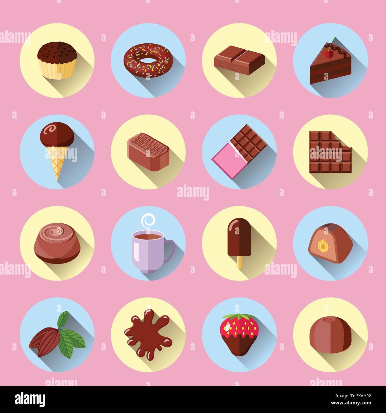 Chocolate icons flat Stock Vector Image & Art - Alamy