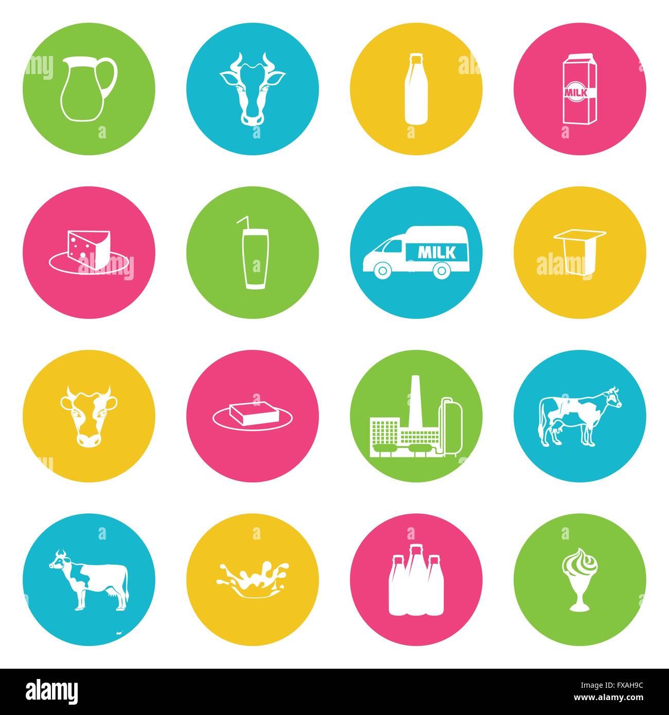 Milk icons set Stock Vector Image & Art - Alamy