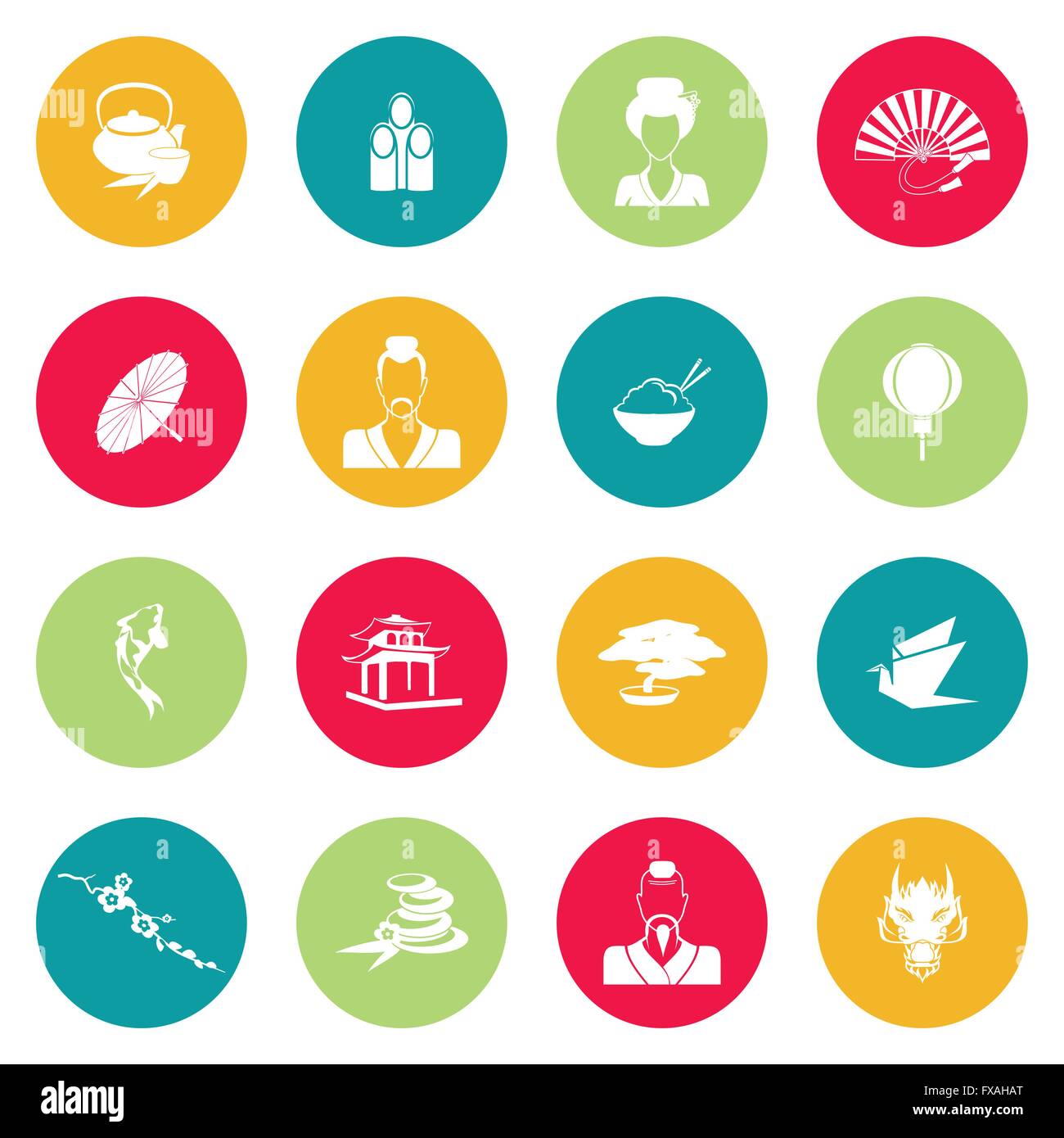 Japan icons flat Stock Vector Image & Art - Alamy