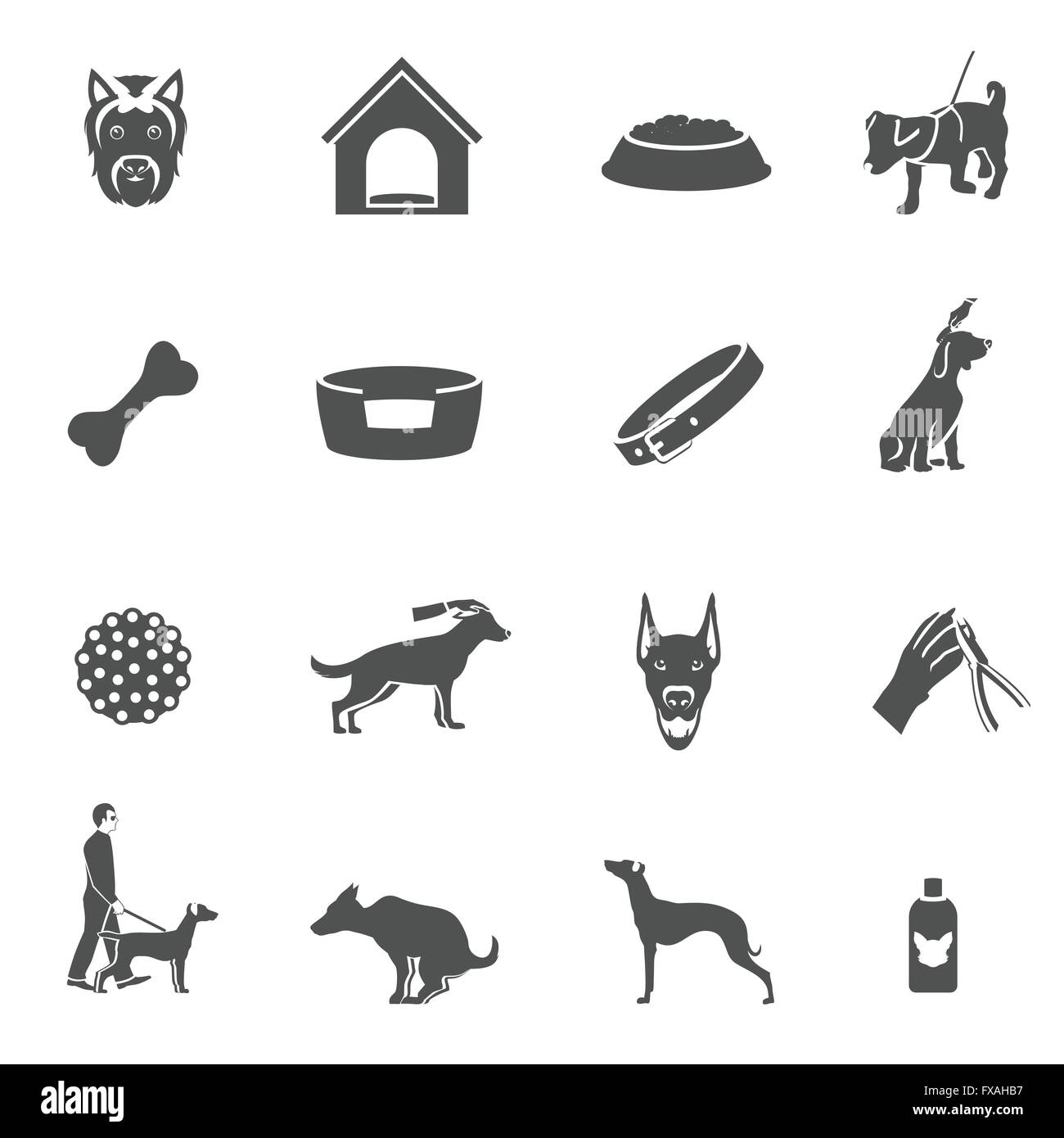 Dog icons black Stock Vector Image & Art - Alamy