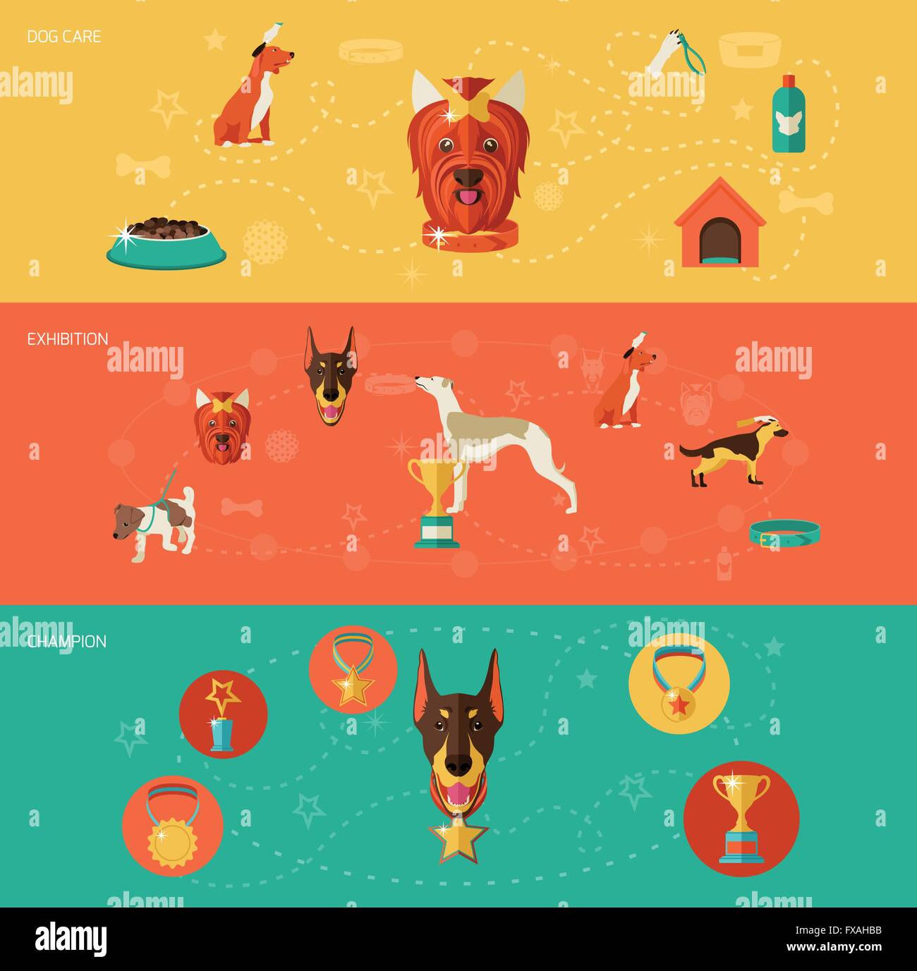Dog icons banner set Stock Vector Image & Art - Alamy
