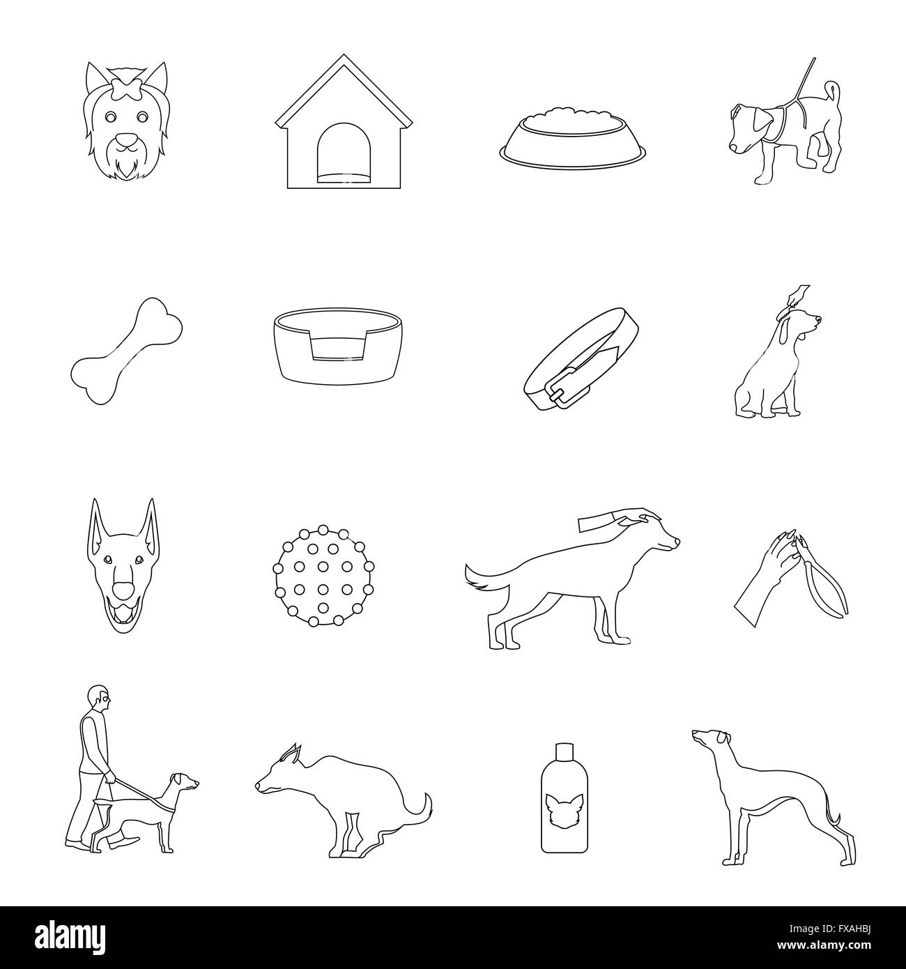 Dog icons outline Stock Vector Image & Art - Alamy