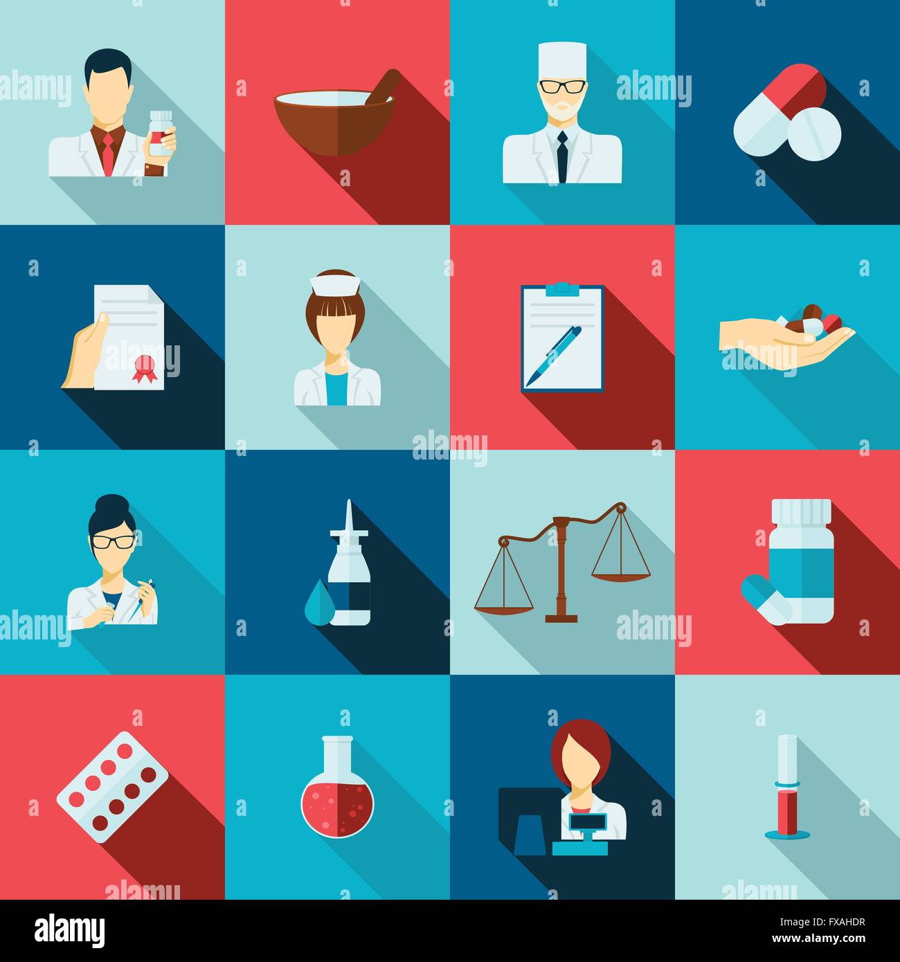Pharmacist icon flat set Stock Vector Image & Art - Alamy