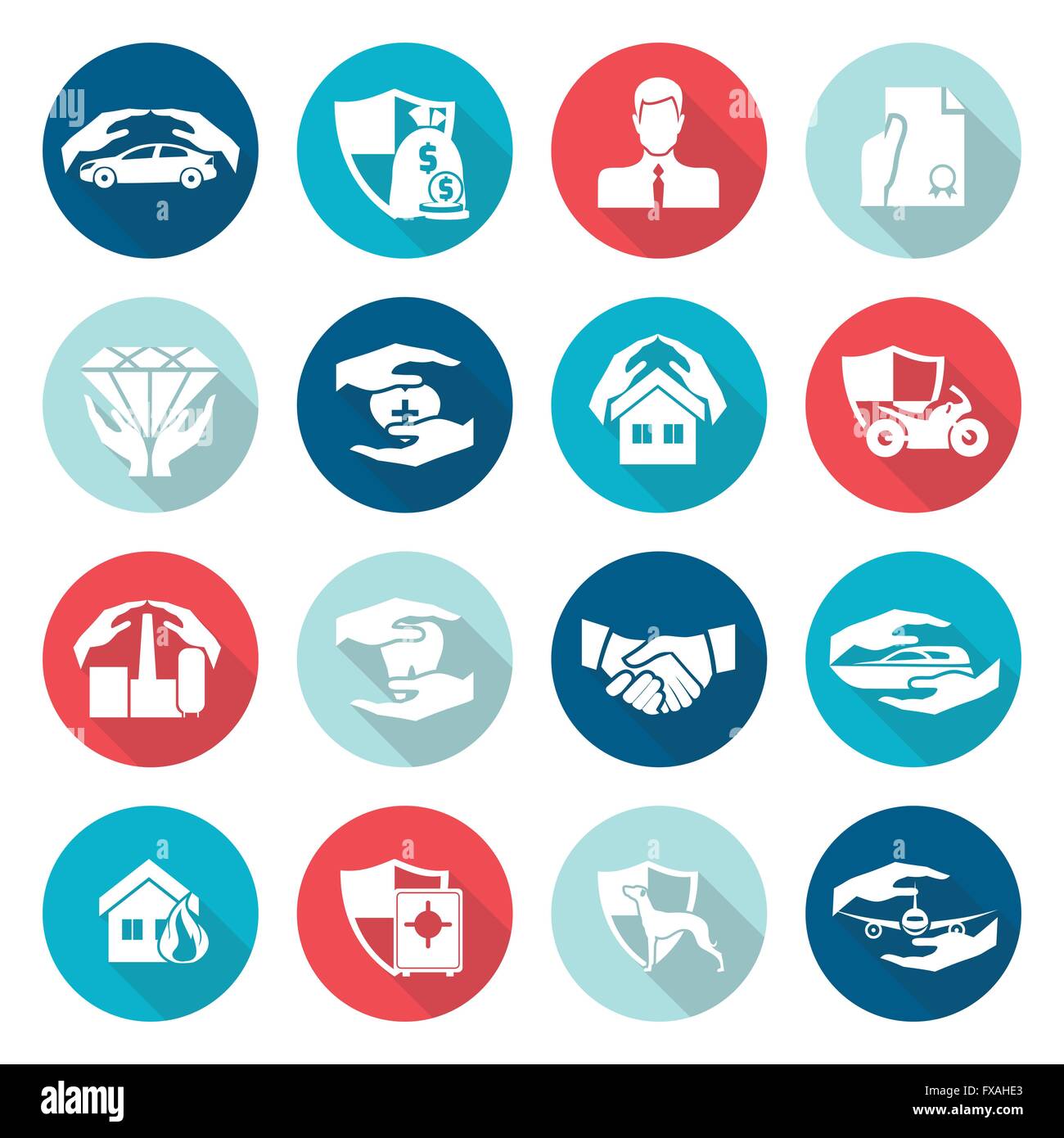 Insurance icons flat Stock Vector Image & Art - Alamy