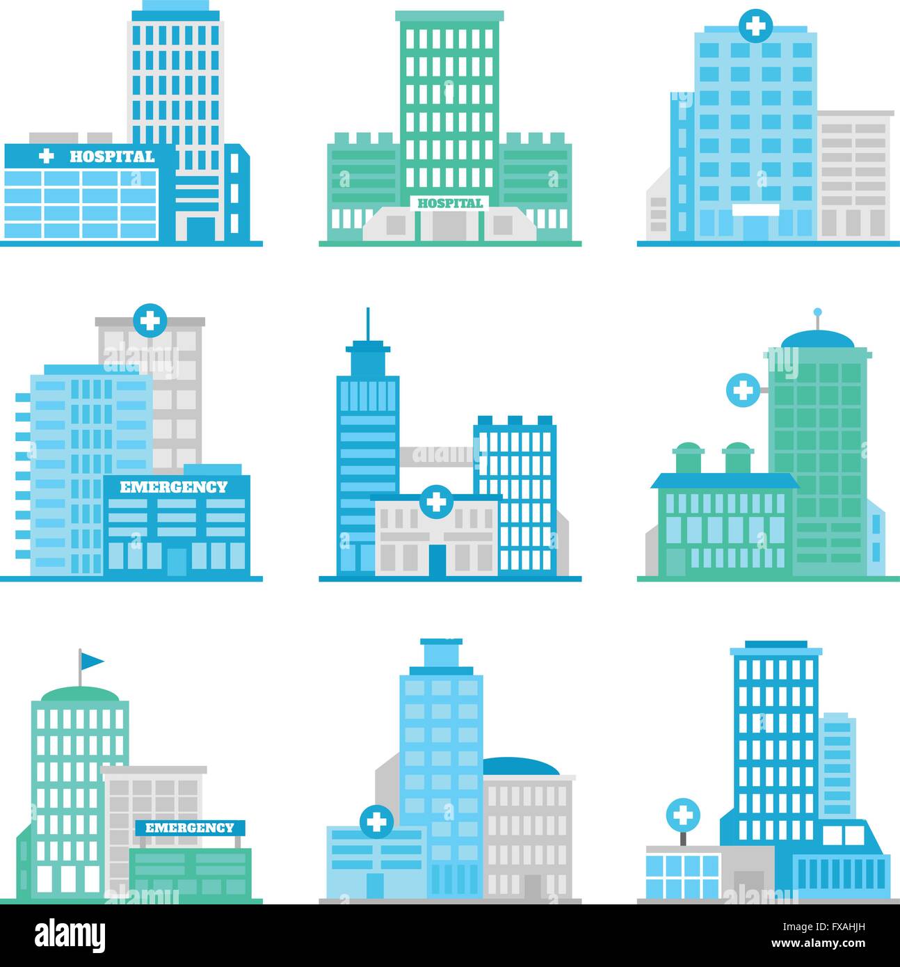 Medical building flat Stock Vector Image & Art - Alamy