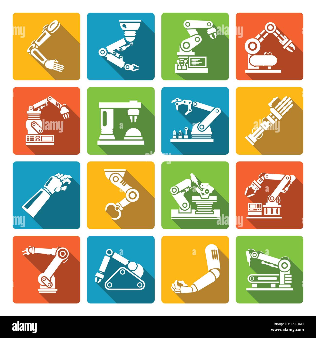 Robotic arm icons flat hi-res stock photography and images - Alamy