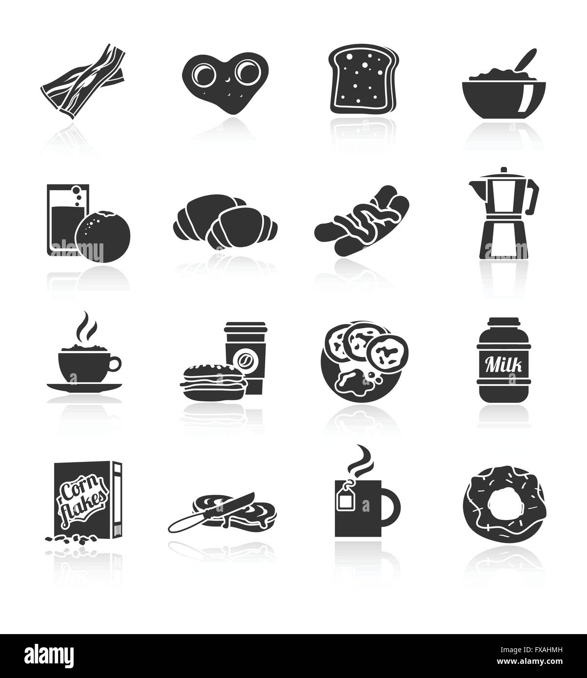 Breakfast icon black Stock Vector Image & Art - Alamy
